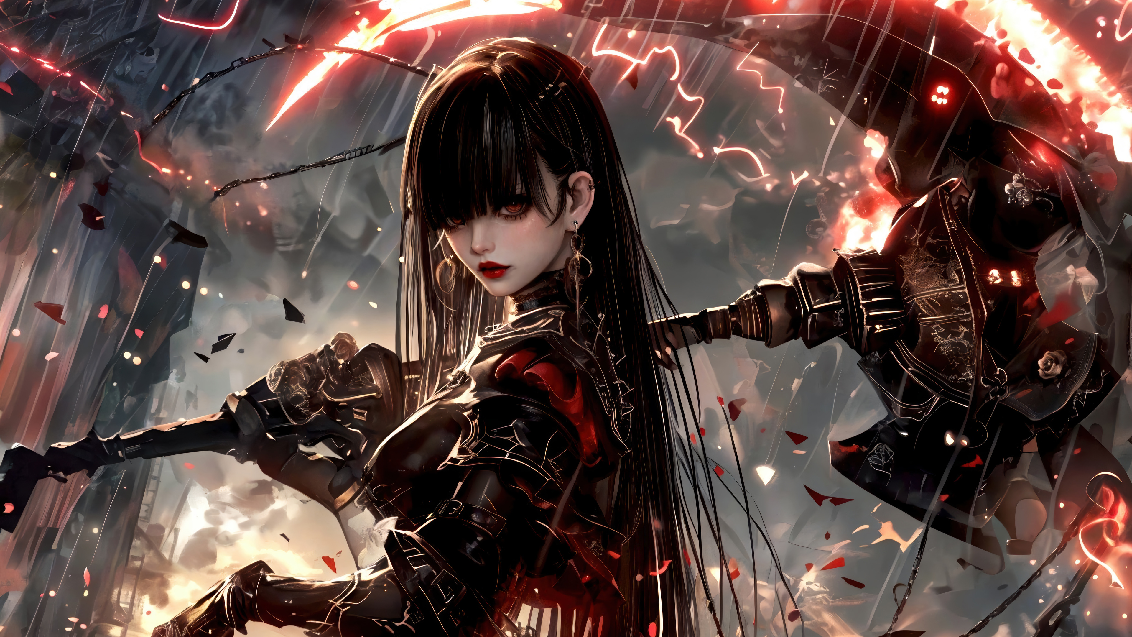 Download Female Warrior Scythe Ai Art Wallpaper in 3840 x 2160 | PixieWall