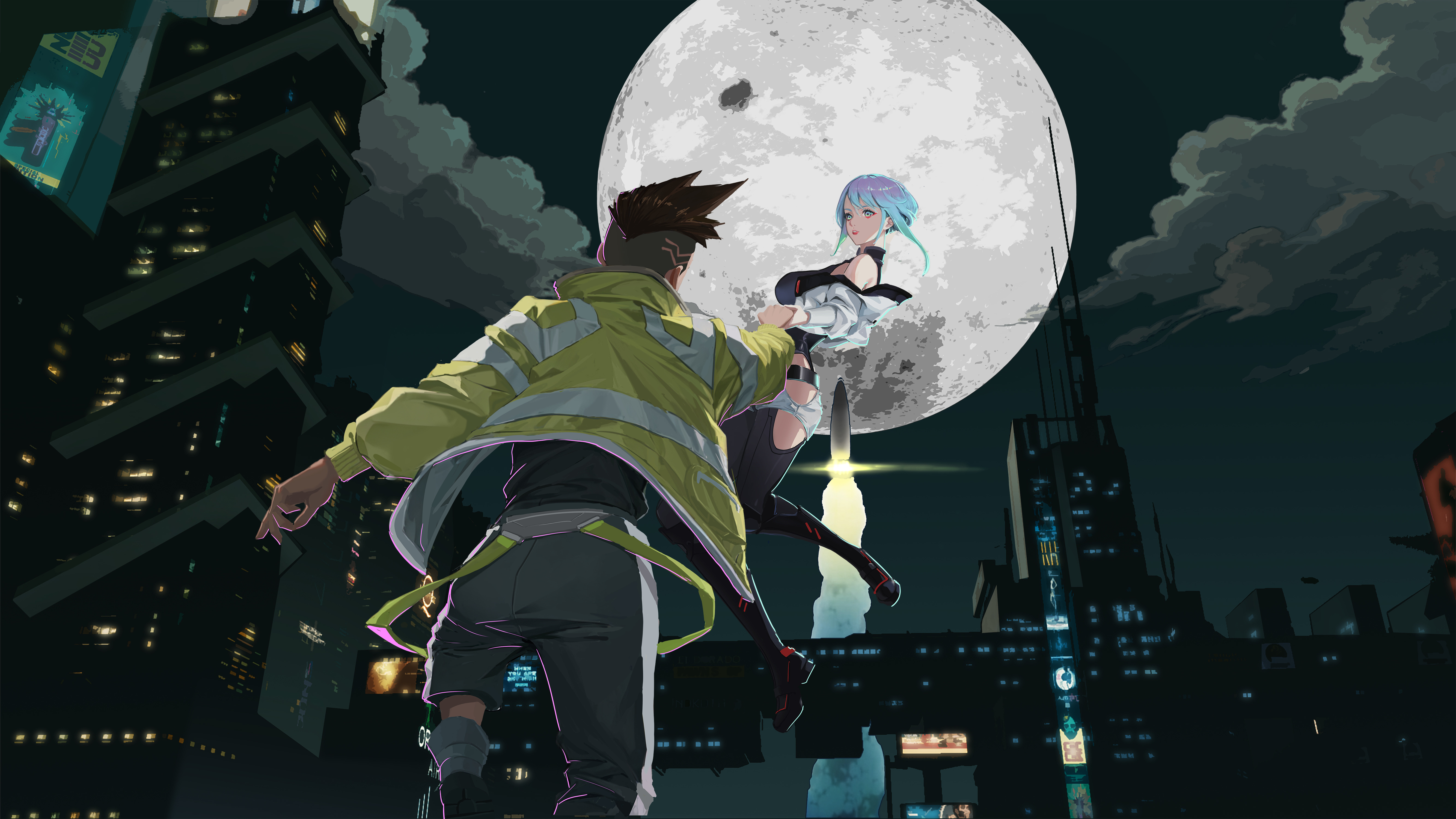 High-Resolution Cyberpunk Edgerunners David Lucy Moon 5k Wallpaper ...