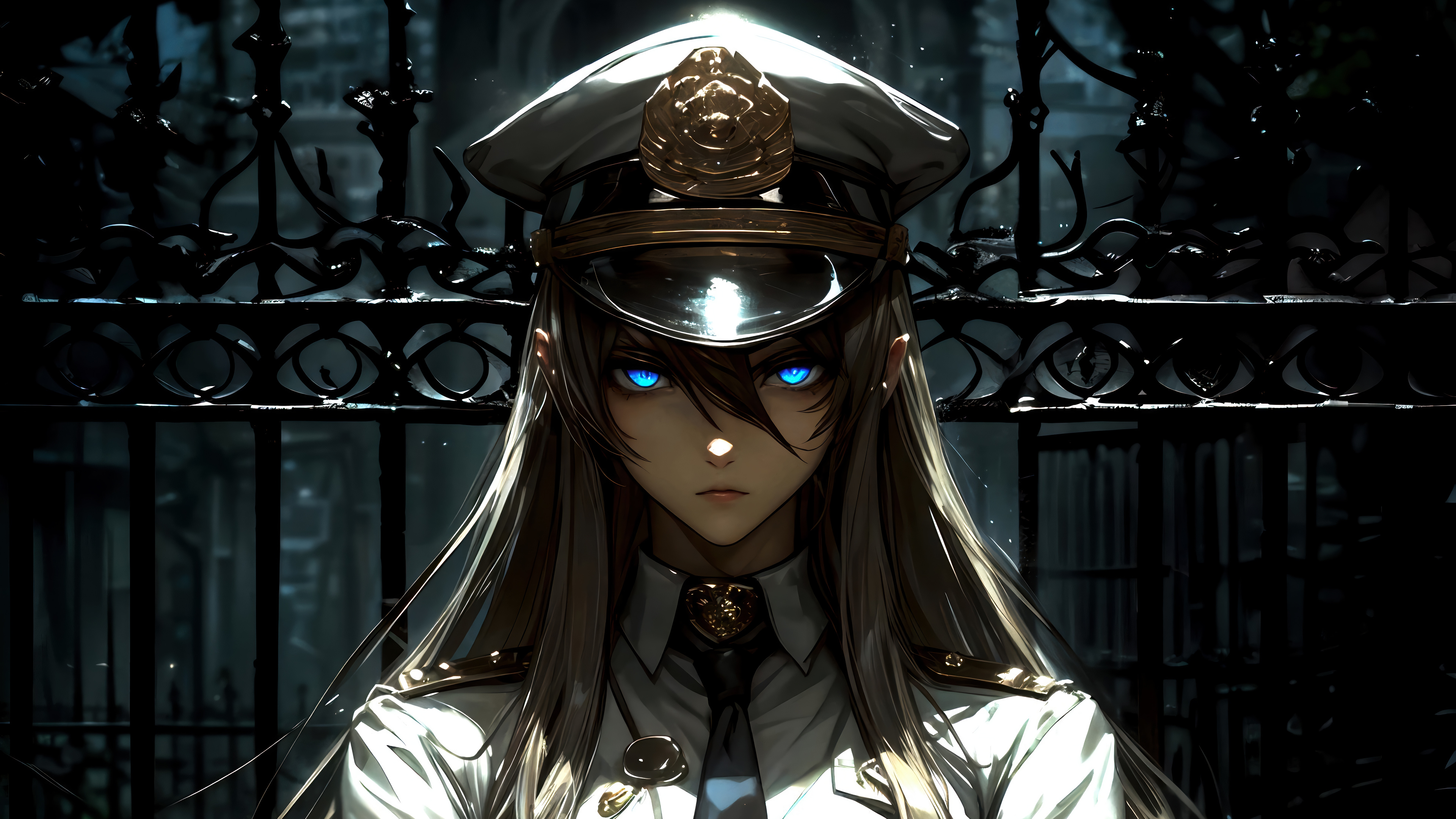 Anime Girl Police Uniform 4k Scenic Wallpaper 3840 x 2160 | PixieWall