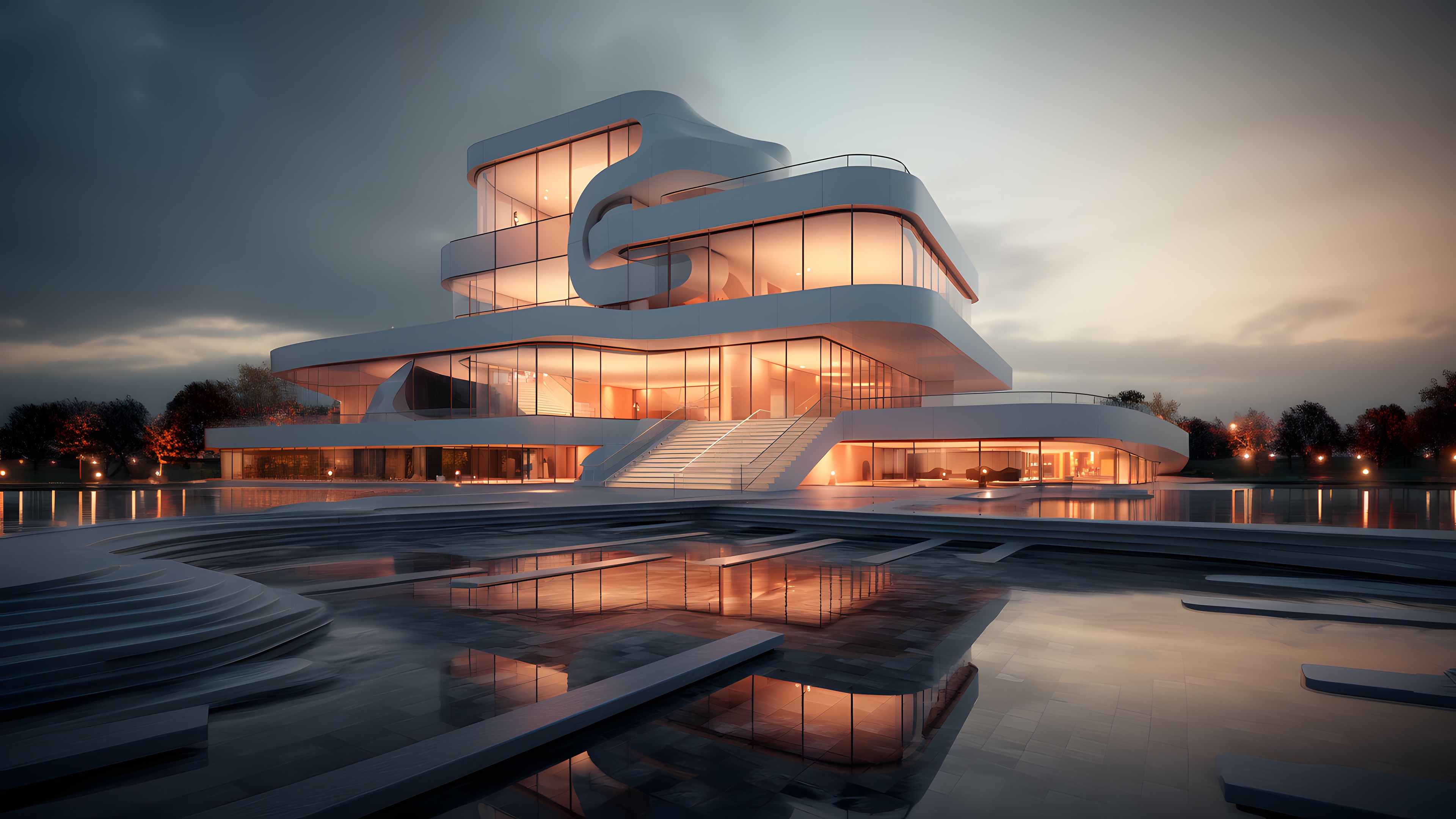 Modern Building House Ai Art 4k Wallpaper [3840 x 2160] » PixieWall.com