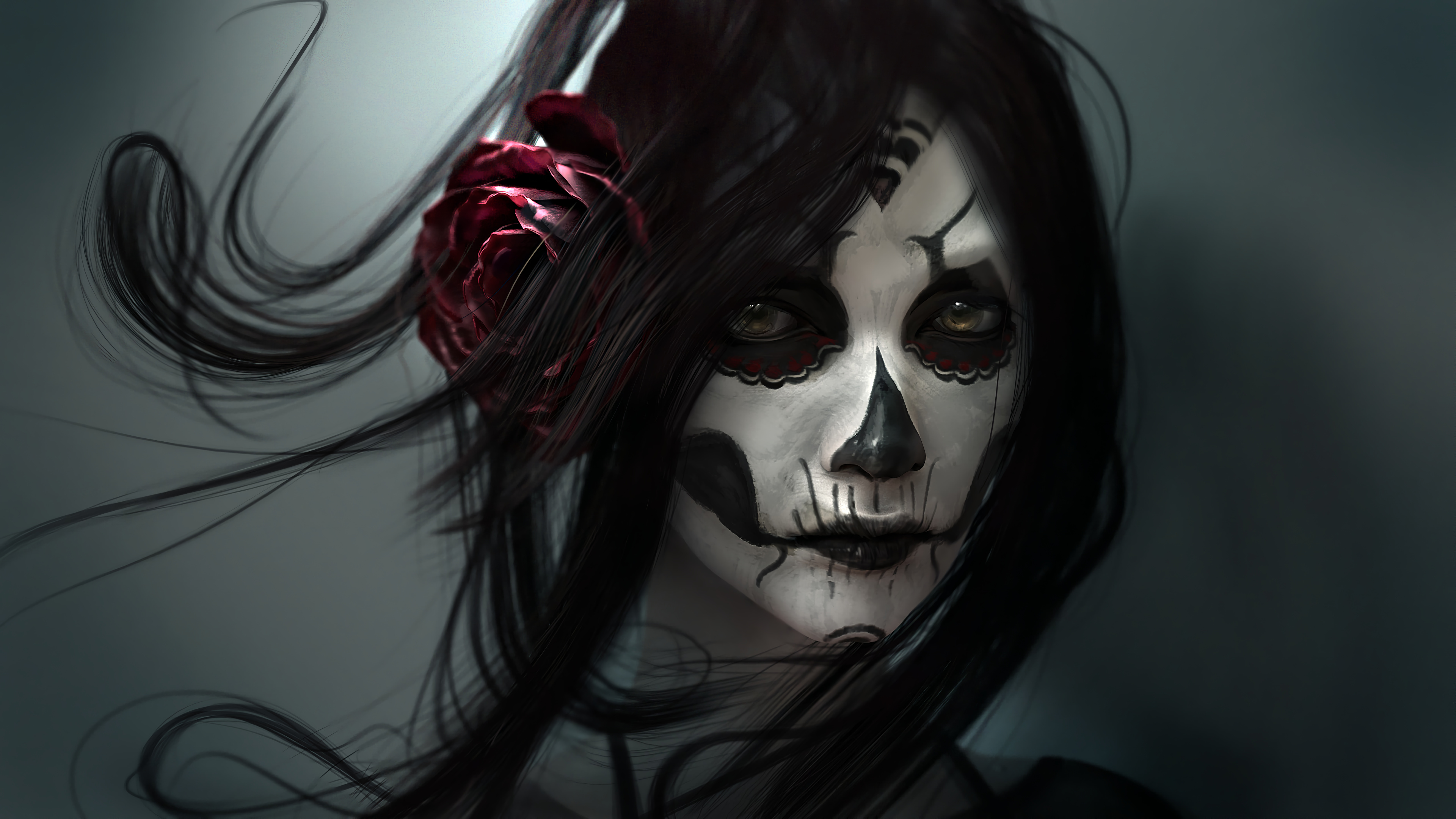 Female Goth Facepaint Artwork 4k Wallpaper | PixieWall