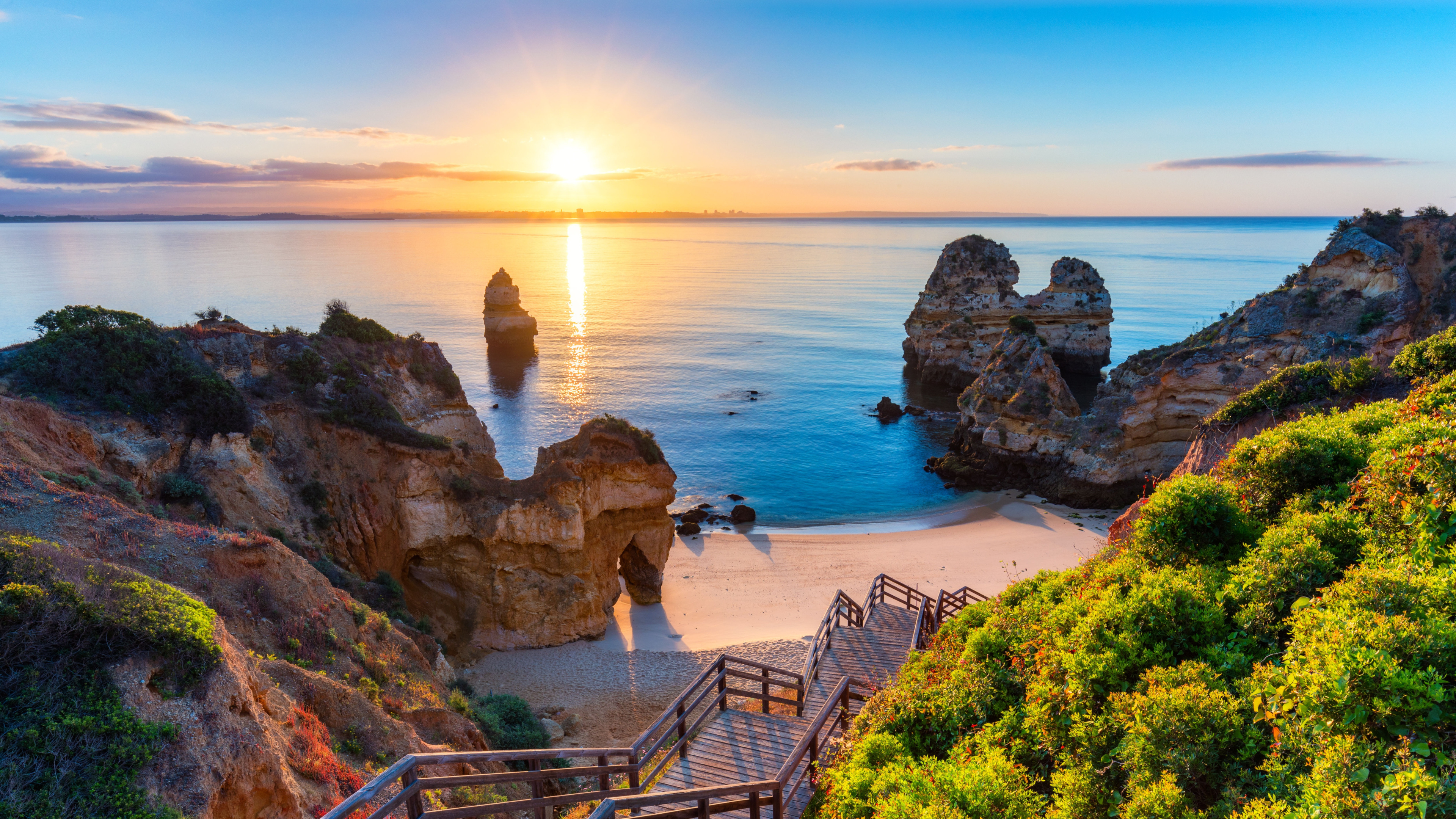 Algarve Portugal Beach Sunset 4k - 3840 x 2160 Wallpaper & Background ...