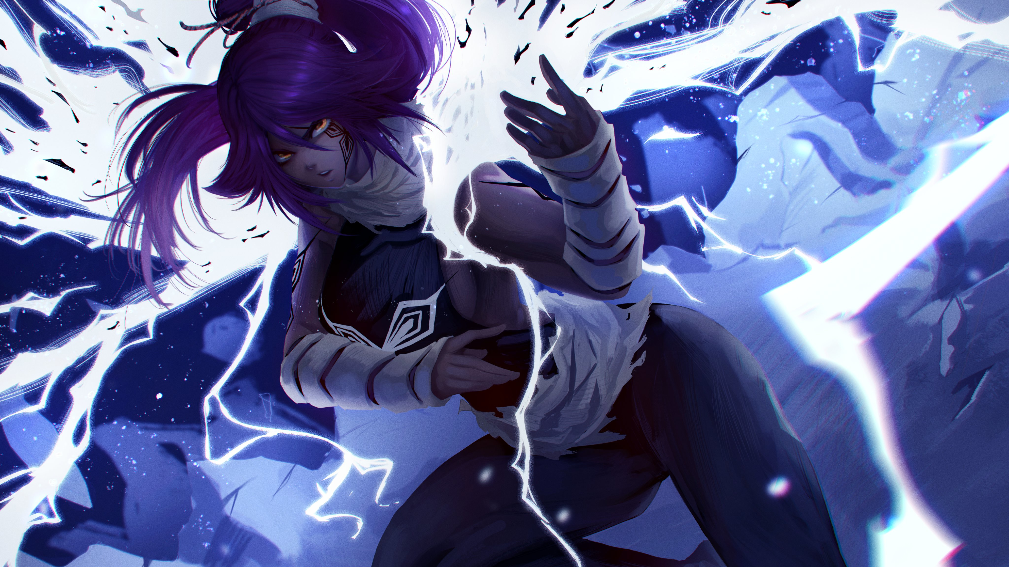 Shihouin Yoruichi Bleach Lightning 4k 4096 x 2304 Ultra HD Wallpaper ...