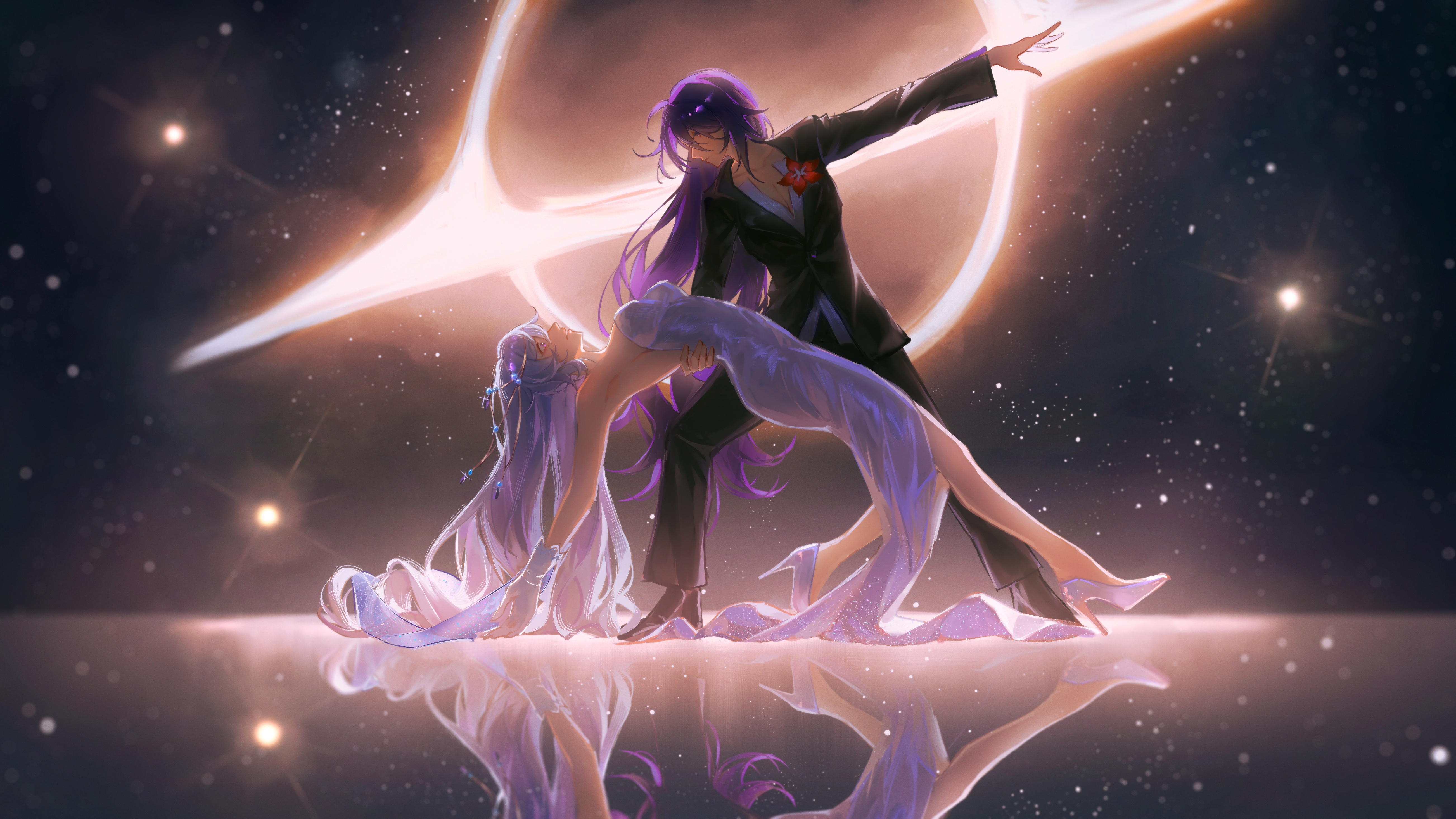 Acheron And Black Swan Dancing Honkai Star Rail 4K & 5K Wallpaper