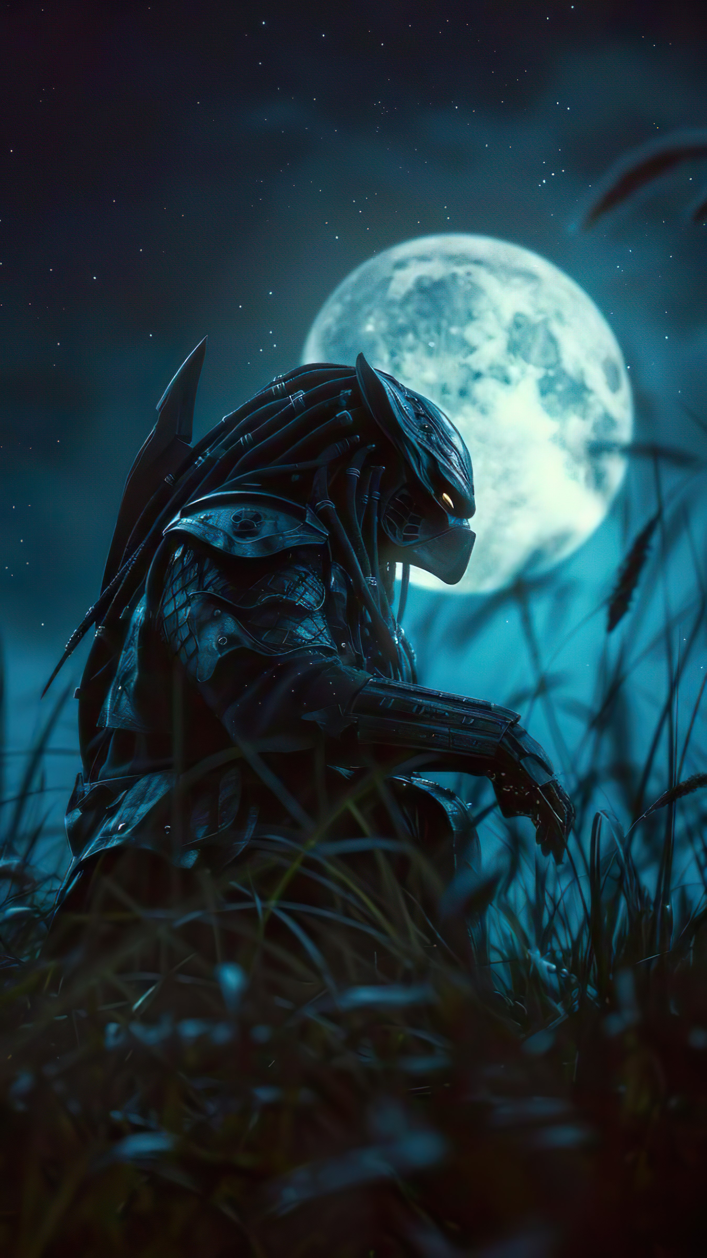 Predator Night Full Moon Phone Wallpaper | PixieWall
