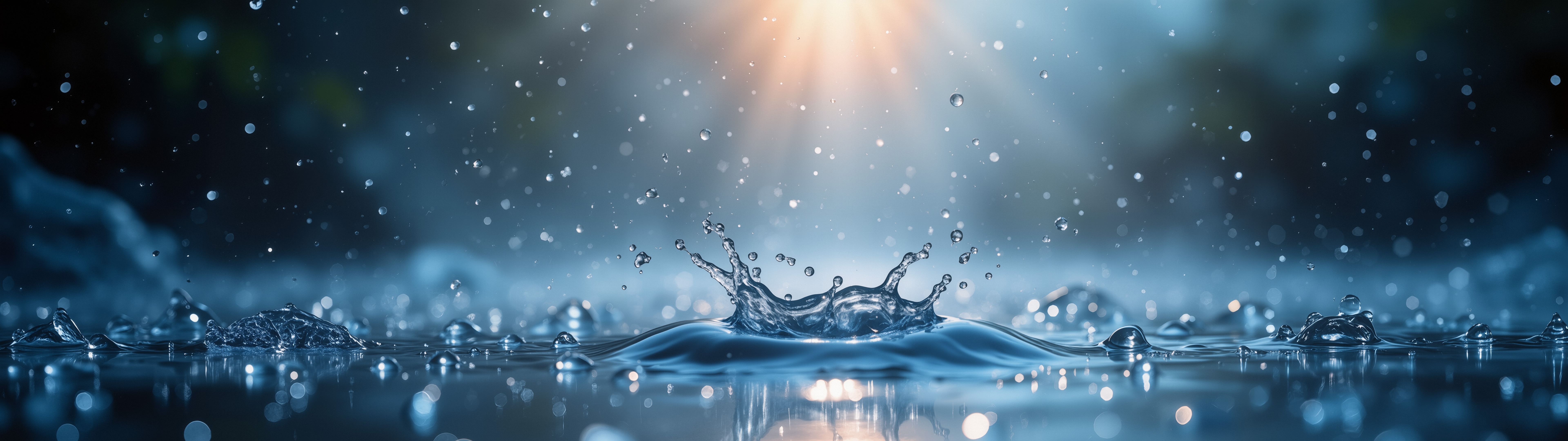 Splash Water Drops Sunrays Digital 8k Super Ultrawide Wallpaper