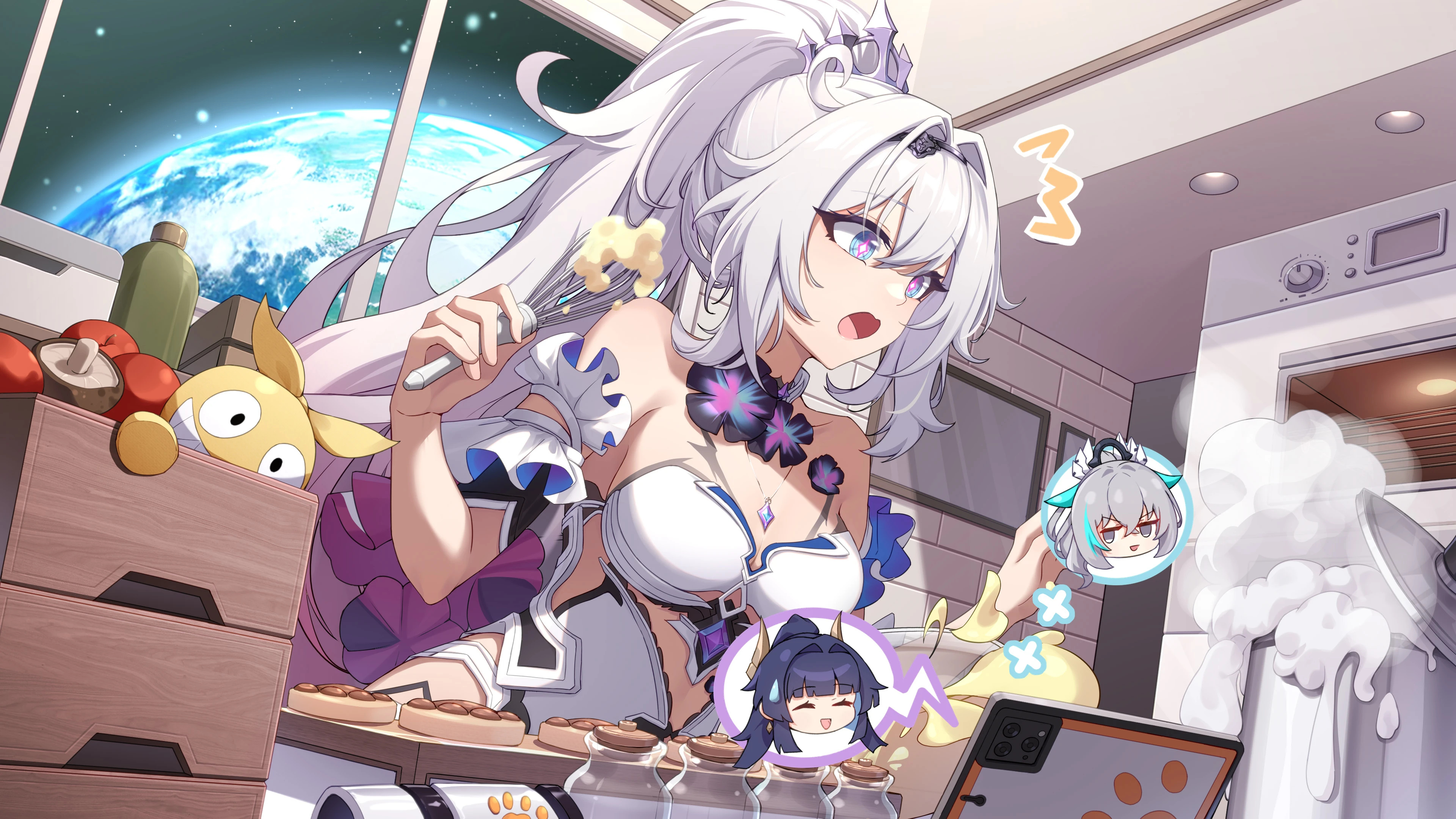 Kiana Kaslana Cooking Honkai Impact 3rd 4k Wallpaper | PixieWall