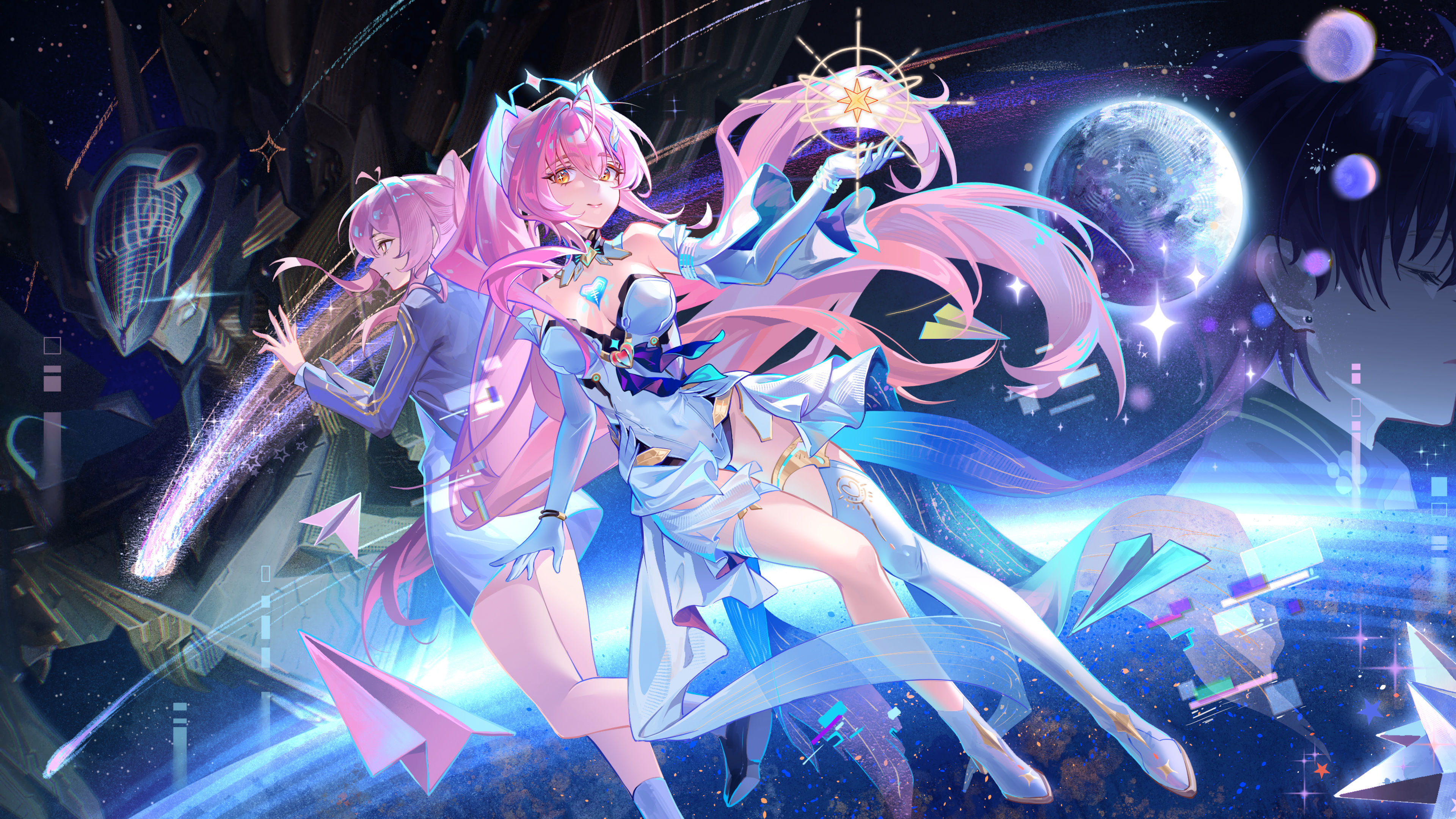 Aemeath Wuthering Waves Space Dual Persona 4k Wallpaper | PixieWall