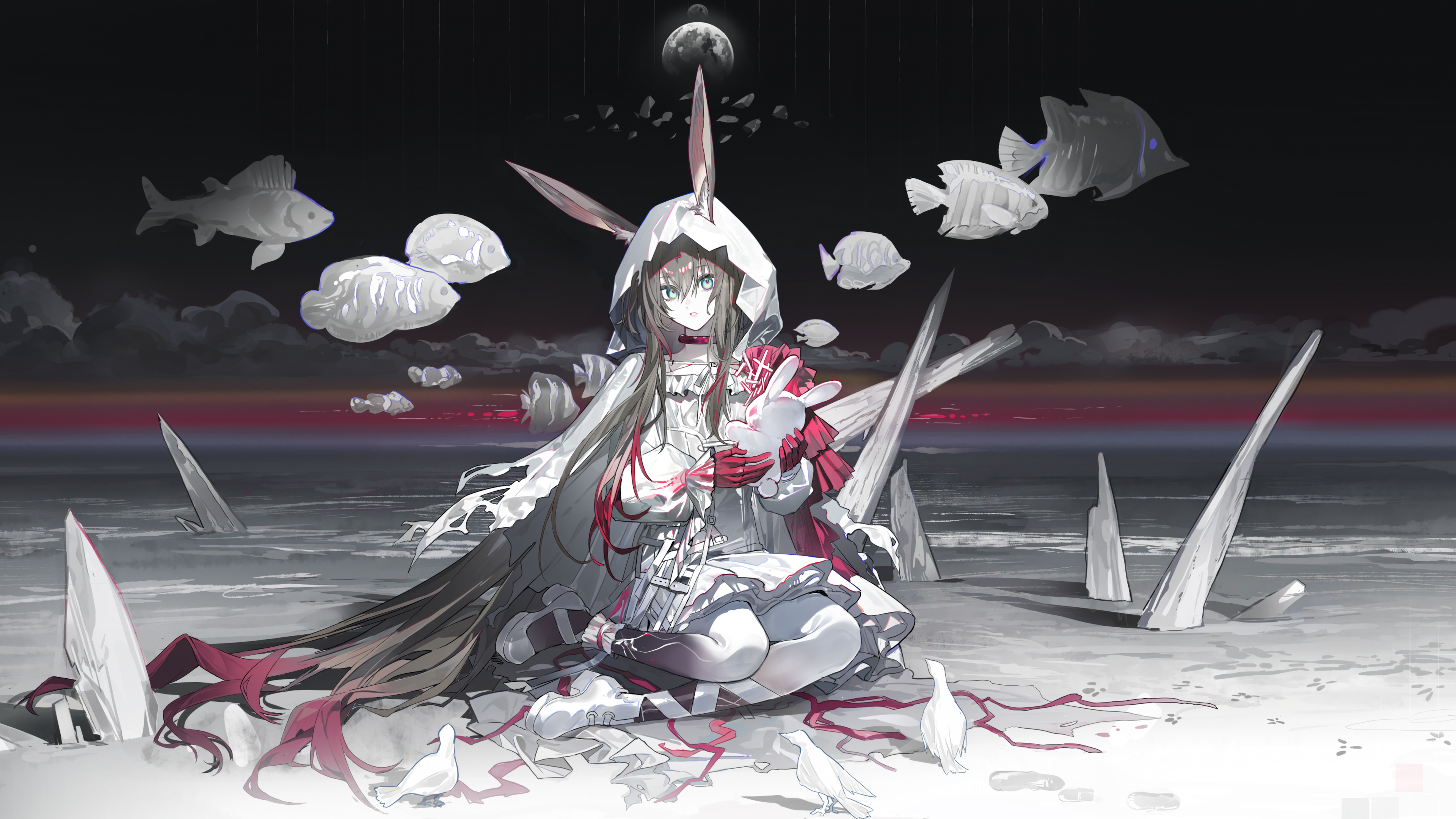 Amiya Arknights Synesthesia White Dream 4k Wallpaper | PixieWall