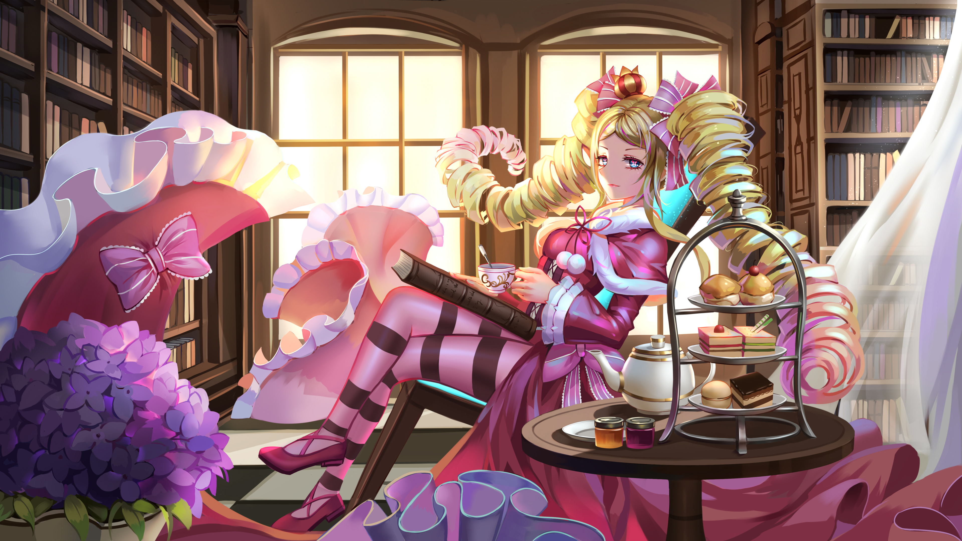 Beatrice Re Zero Pink Dress 4k Wallpaper | PixieWall