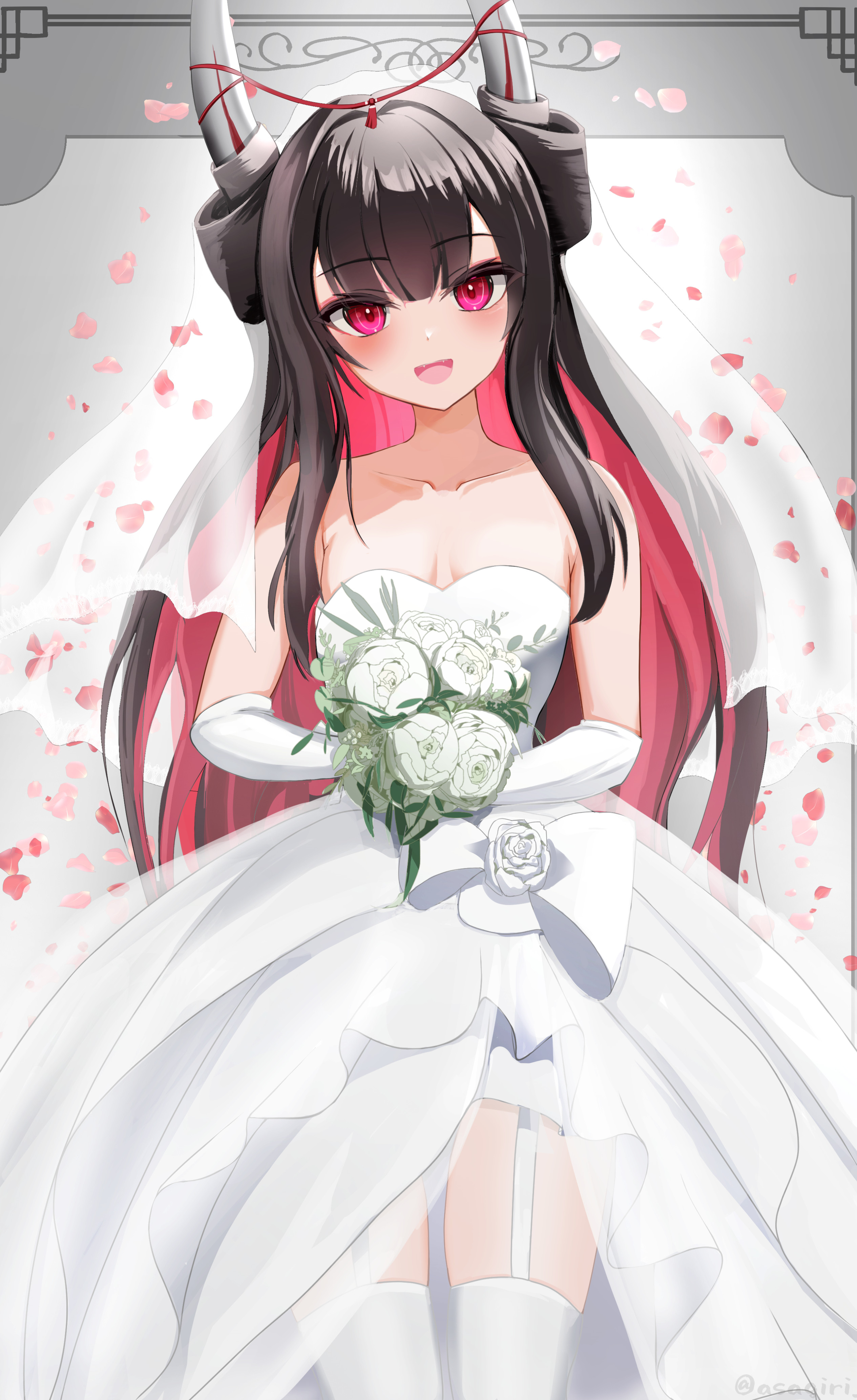 Hatsuzuki Azur Lane Wedding Dress 4k Phone Wallpaper | PixieWall