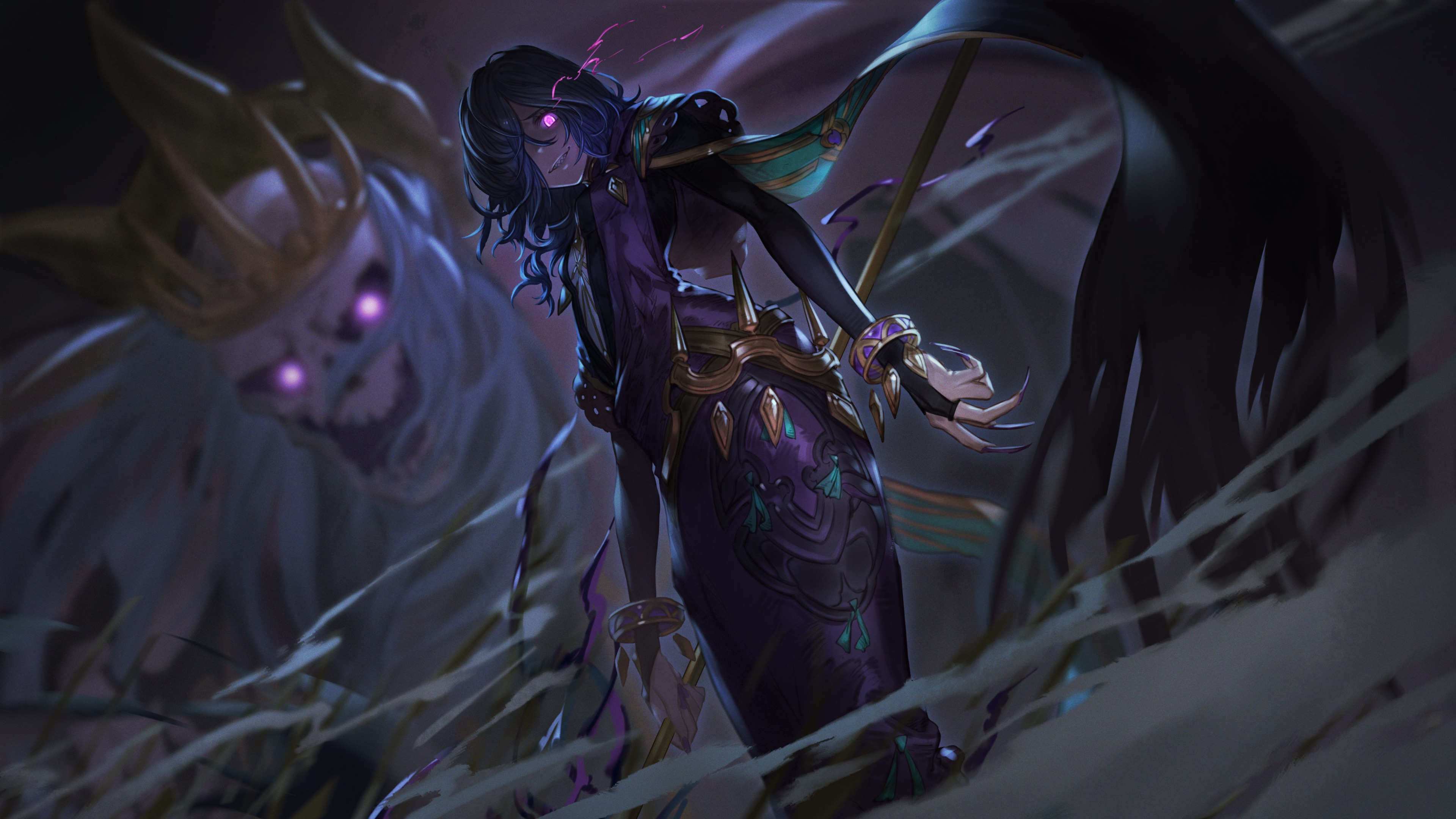 Lich Granblue Fantasy Glowing Eyes 4k Wallpaper | PixieWall
