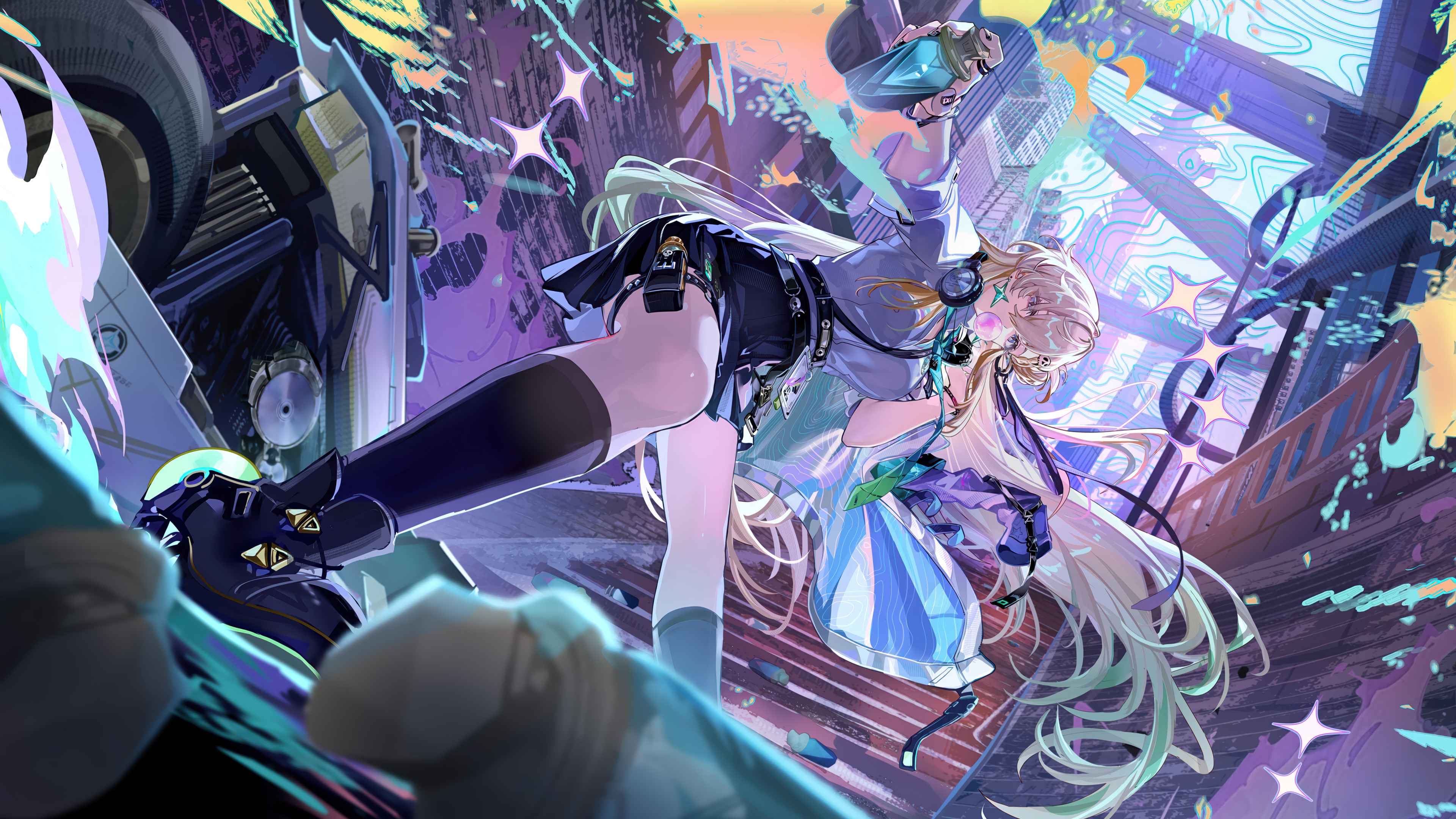 Lynae Wuthering Waves Street Art 4k Wallpaper | PixieWall