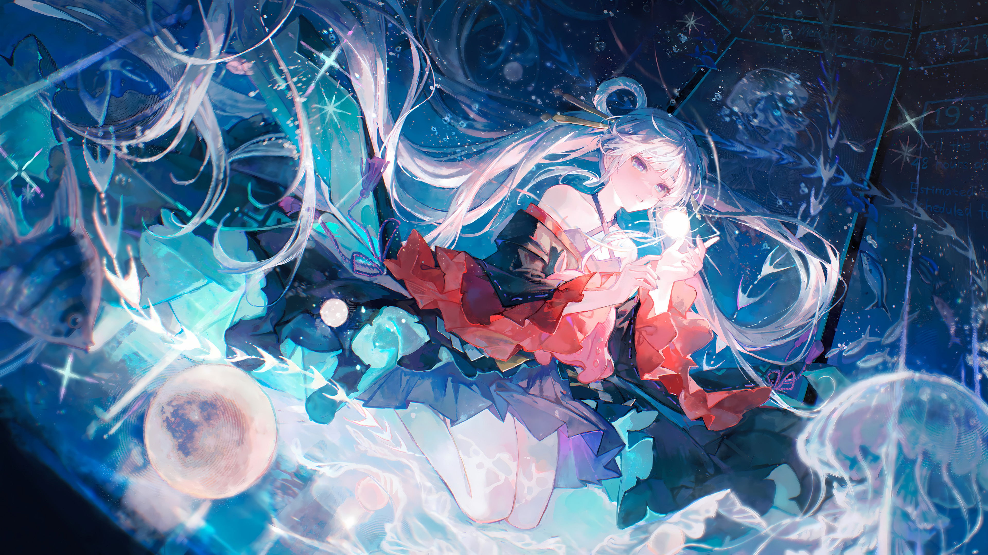 Yachiyo Cosmic Princess Kaguya Jellyfish 4k Wallpaper | PixieWall