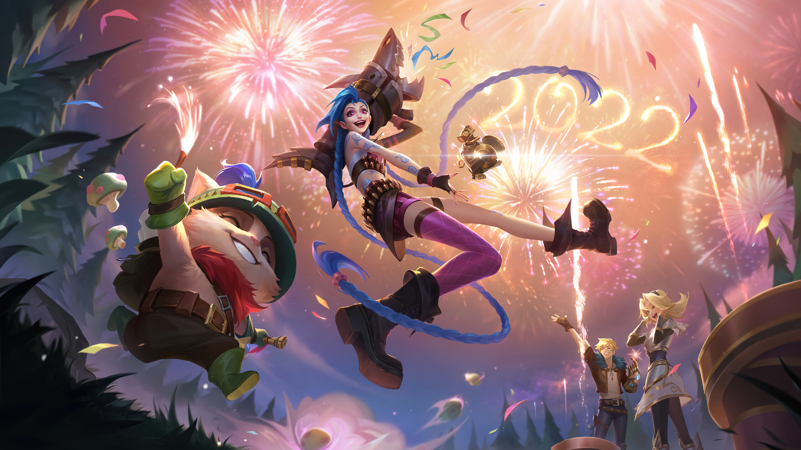 League Of Legends Wild Rift New Year Jinx 4k Wallpaper | PixieWall