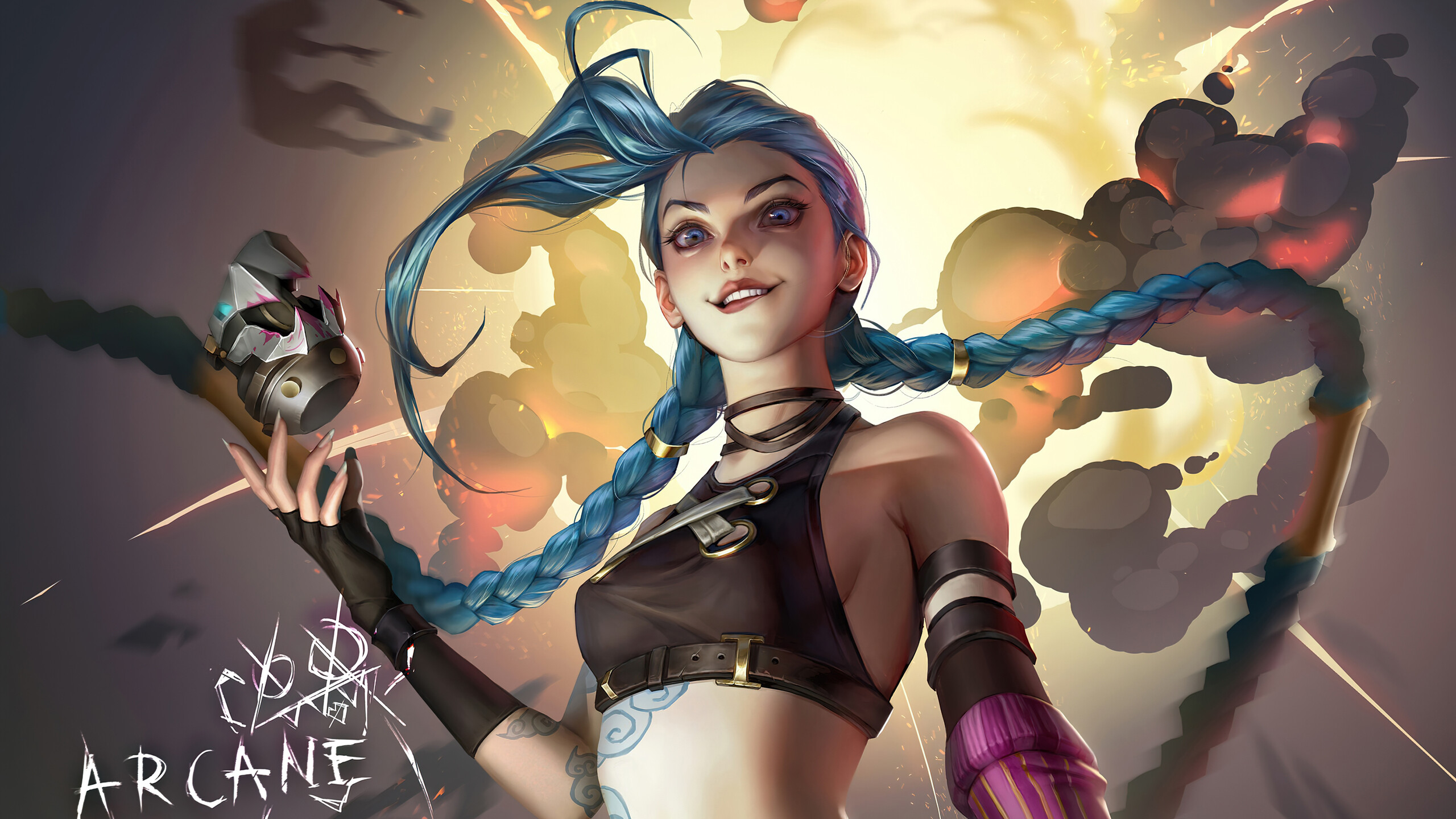 Arcane League Of Legends Jinx Explosion 4k Wallpaper | PixieWall