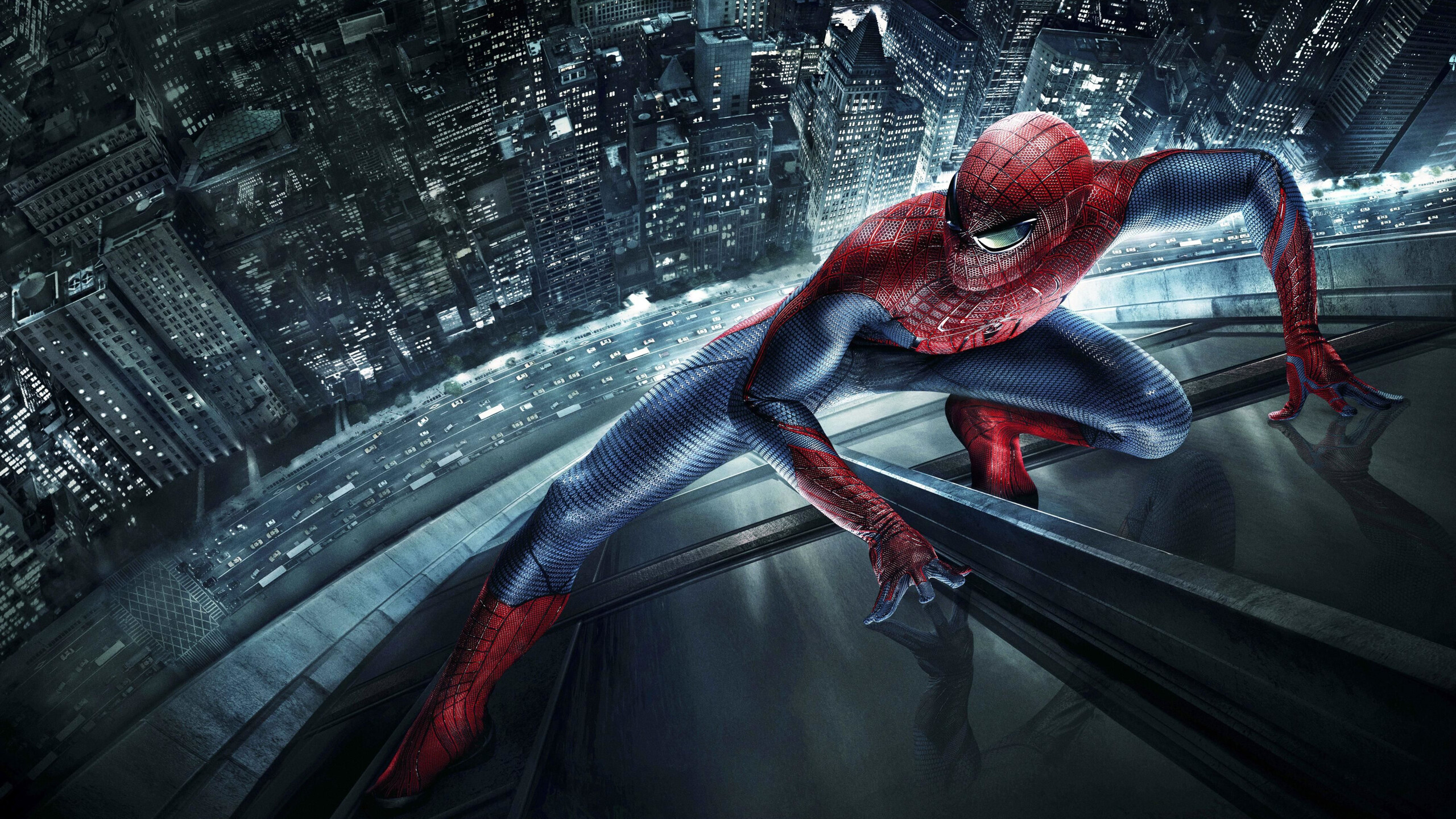 Spiderman Climbing Building Night 4k Wallpaper | PixieWall