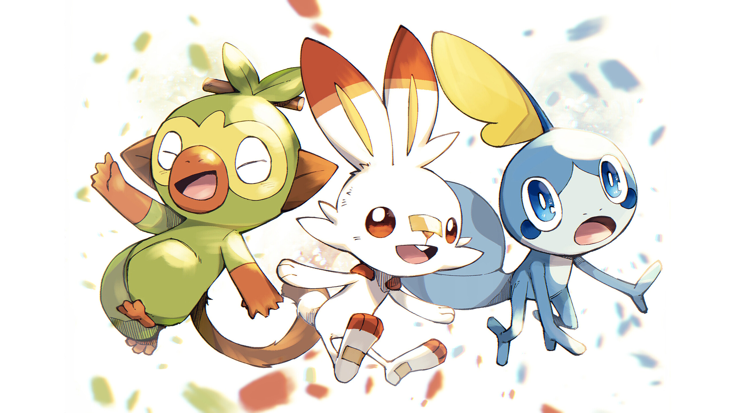 Grookey Sobble Scorbunny Pokemon Sword Wallpaper [3840 x 2160 ...