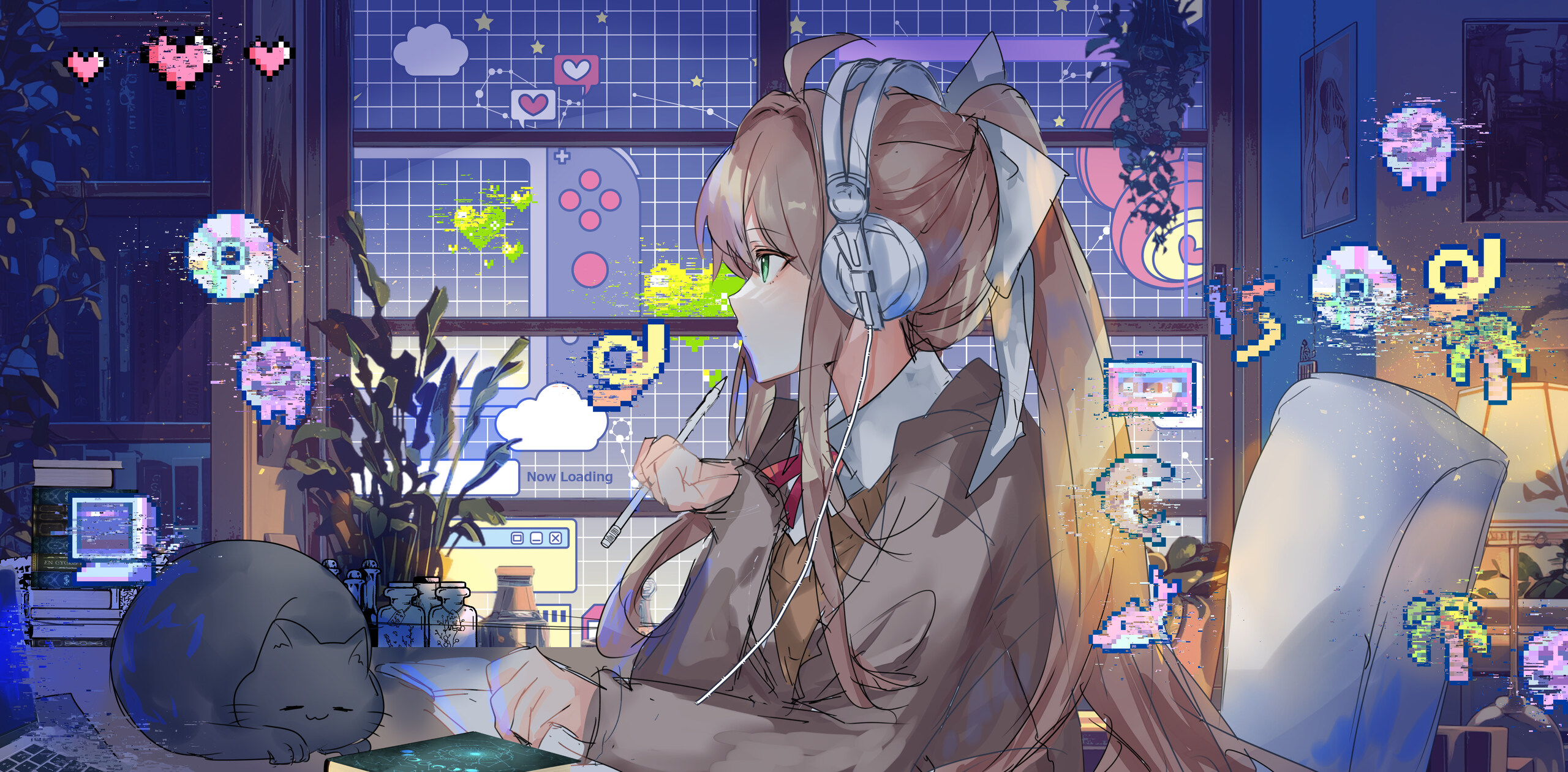 Monika Doki Doki Literature Club 5k Ultrawide Art Wallpaper in 5307 x ...