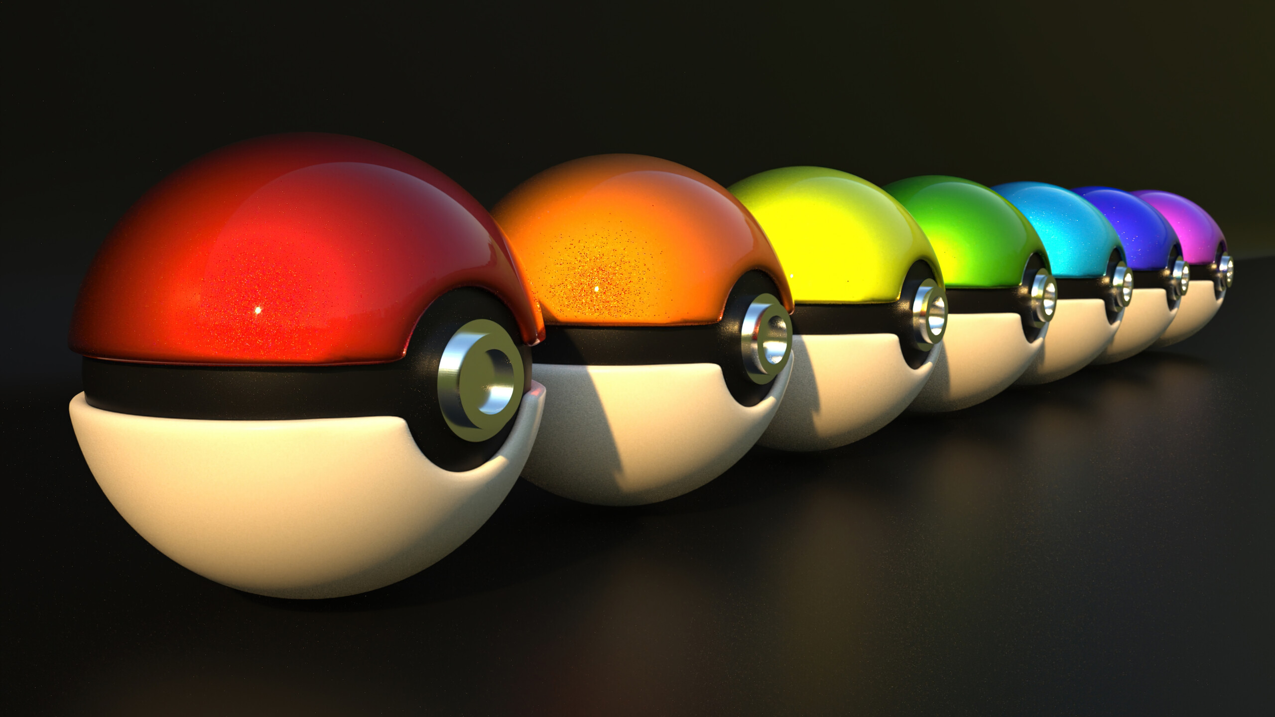 Colorful Pokeballs 4k Wallpaper | PixieWall