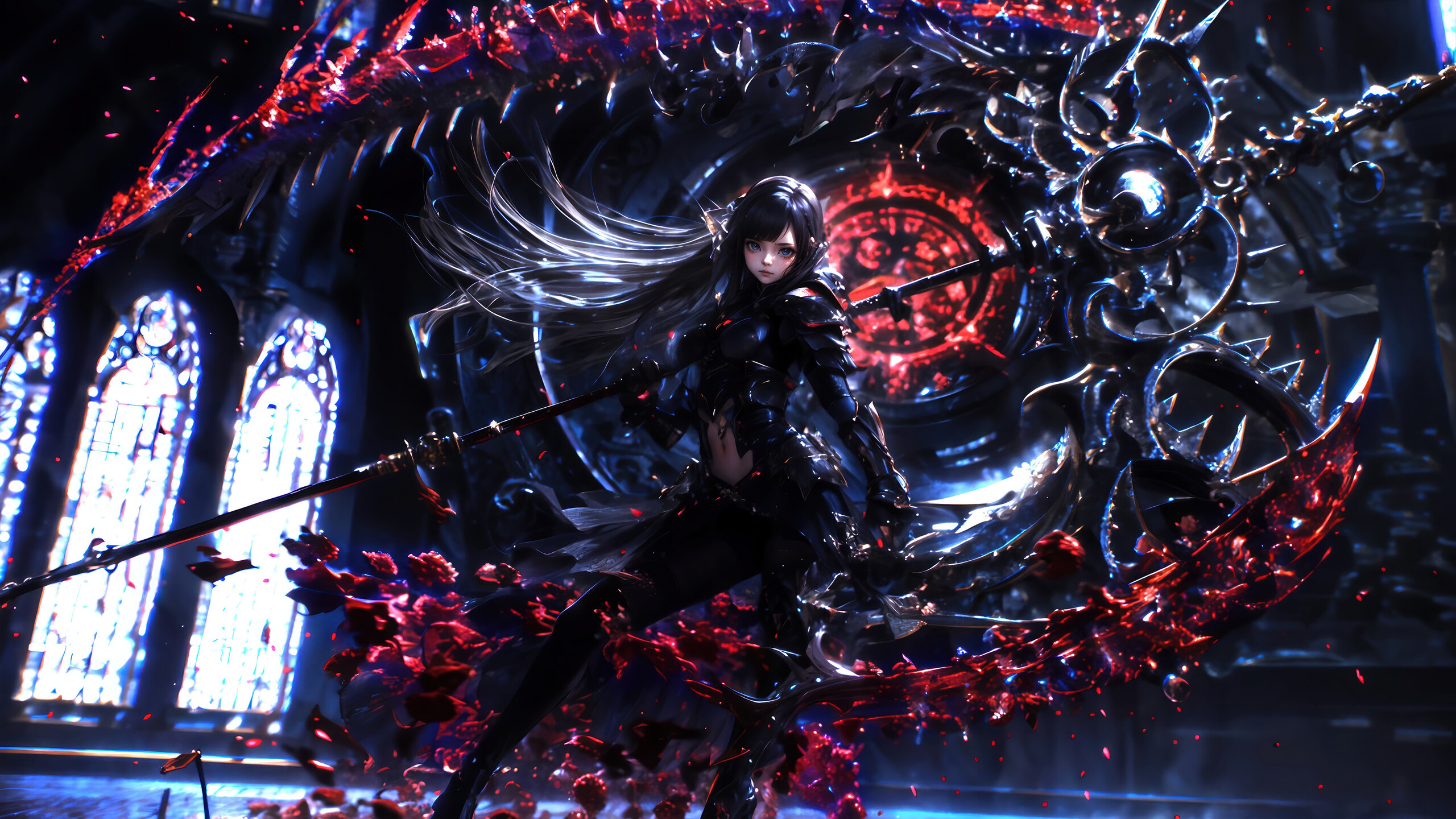 Warrior Scythe Fantasy Girl Ai Art 4k Wallpaper | PixieWall
