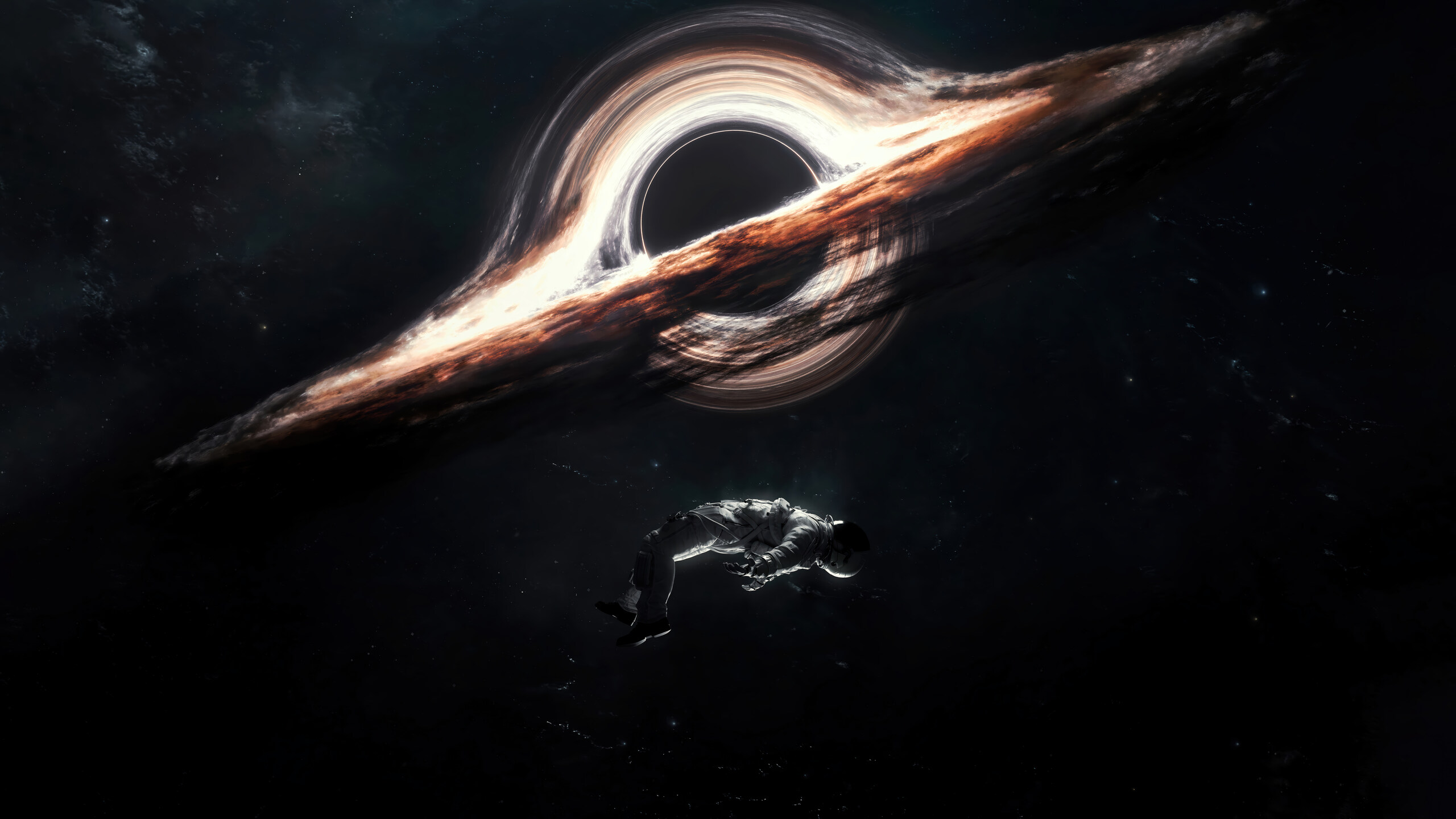 Astronaut Black Hole Space 8k Wallpaper | PixieWall
