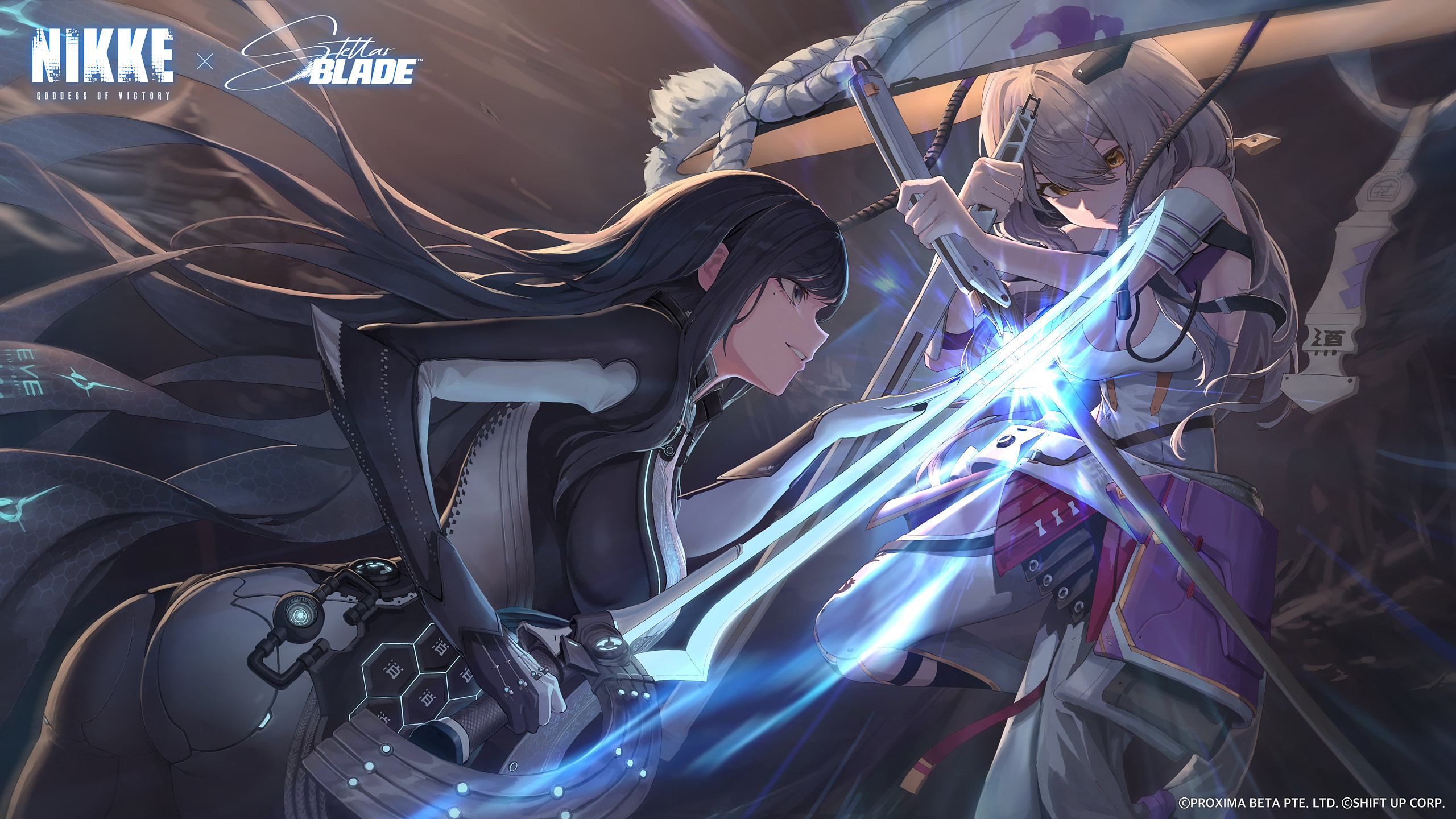 Raven Stellar Blade Scarlet Nikke Fighting 4k Wallpaper | PixieWall