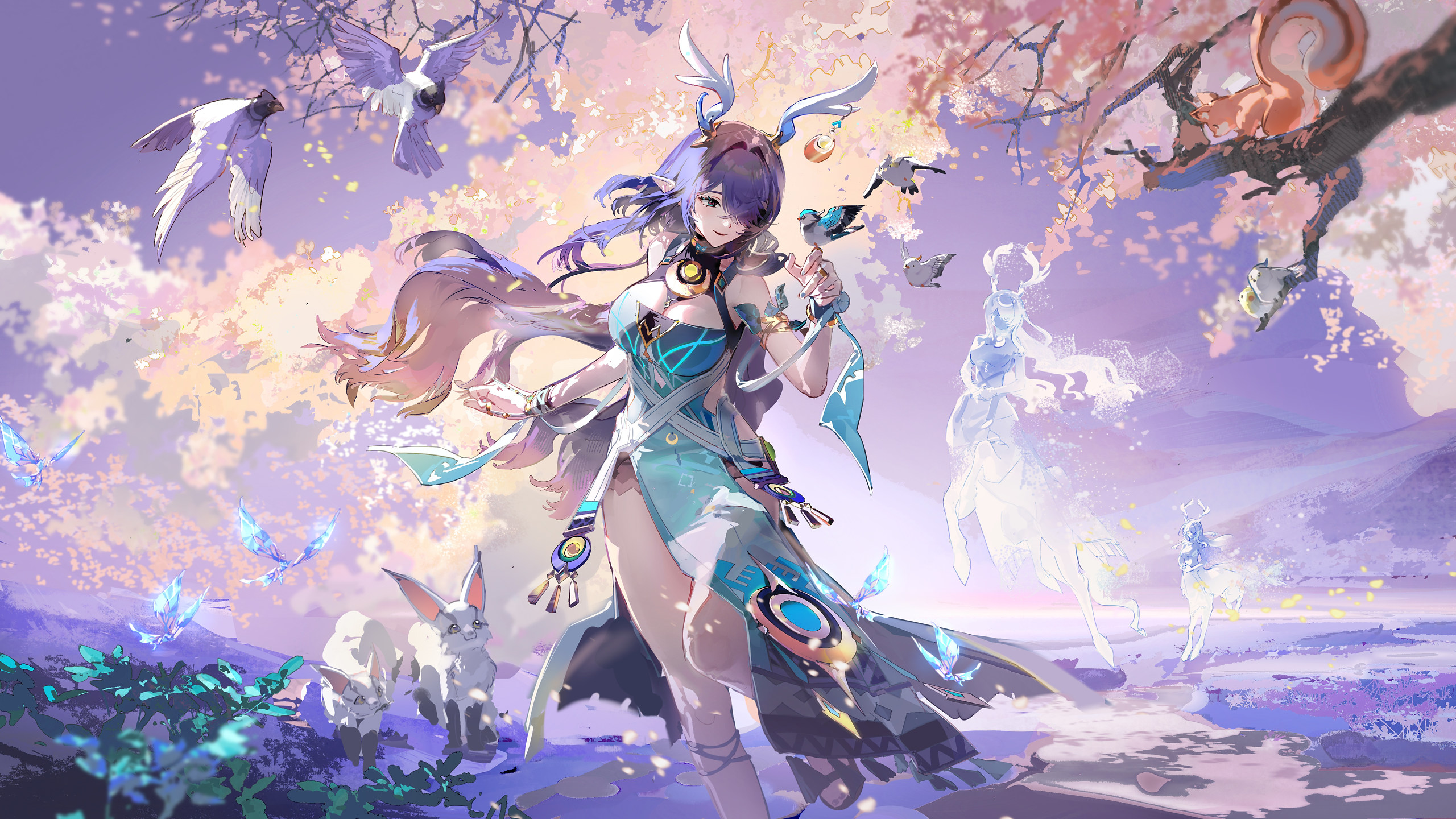Lauma Genshin Impact Bird On Hand 4K & 5K Wallpaper | PixieWall