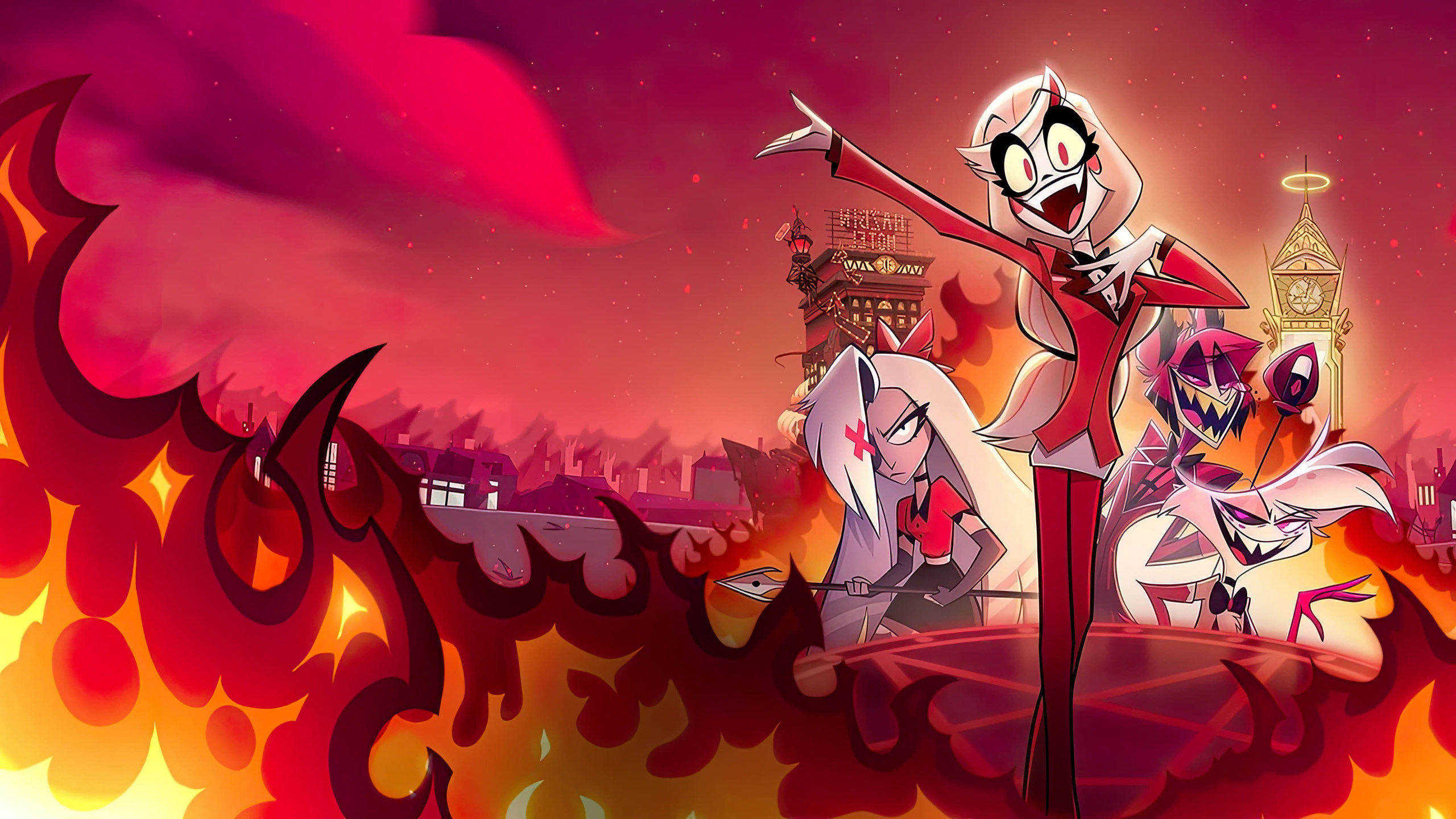 Charlie Morningstar Alastor Vaggie Hazbin Hotel 4k Wallpaper