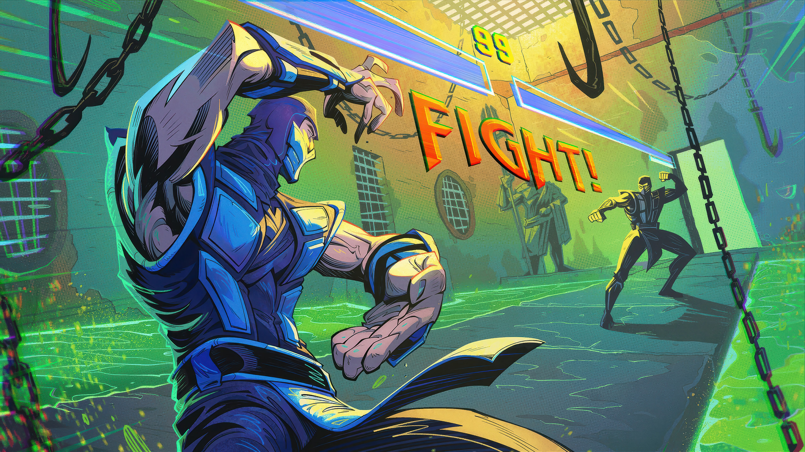 Sub Zero Scorpion Fortnite Mortal Kombat 4k Wallpaper | PixieWall