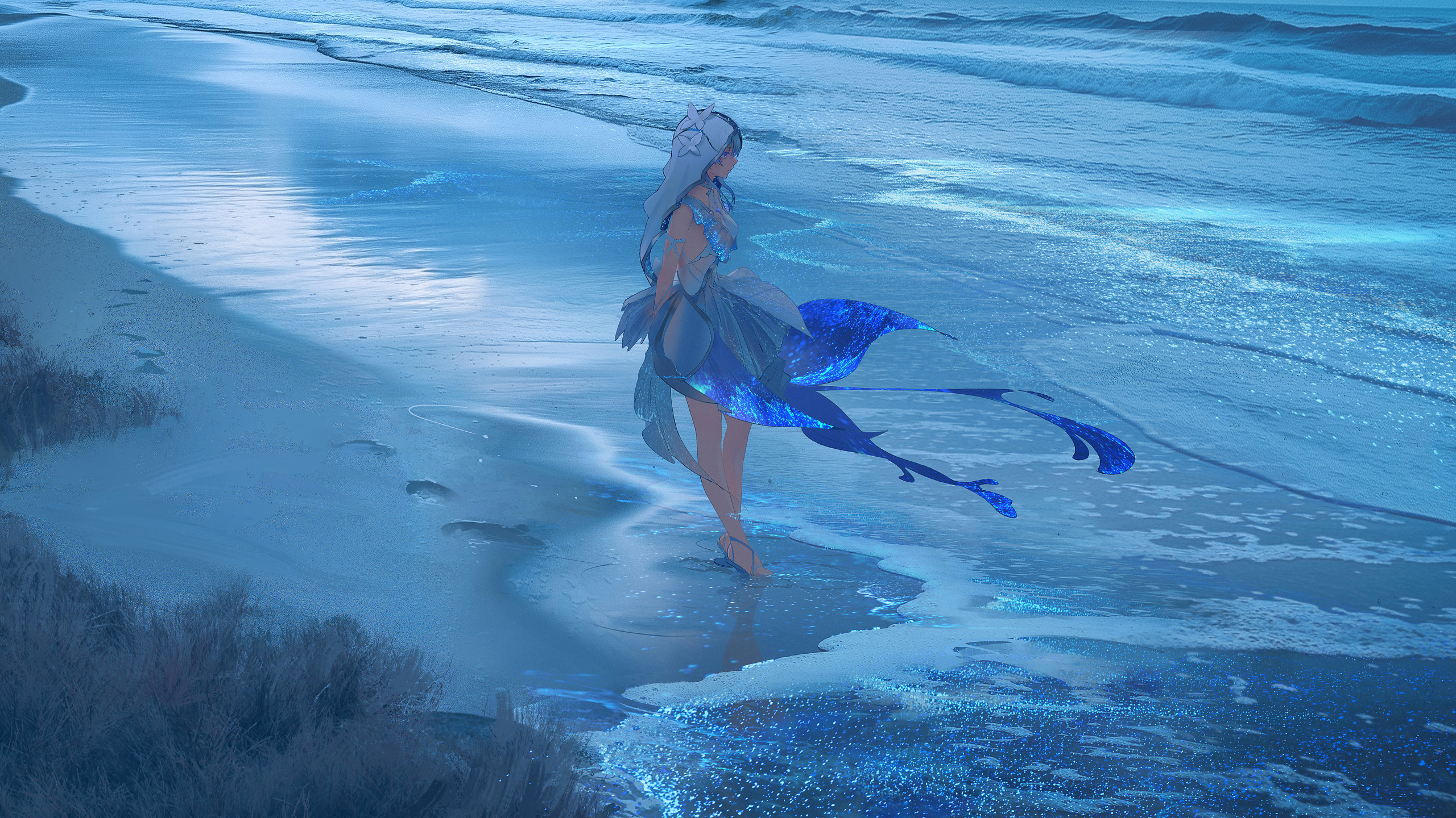 Shorekeeper White Dress Wuthering Waves 4K & 5K Wallpaper | PixieWall