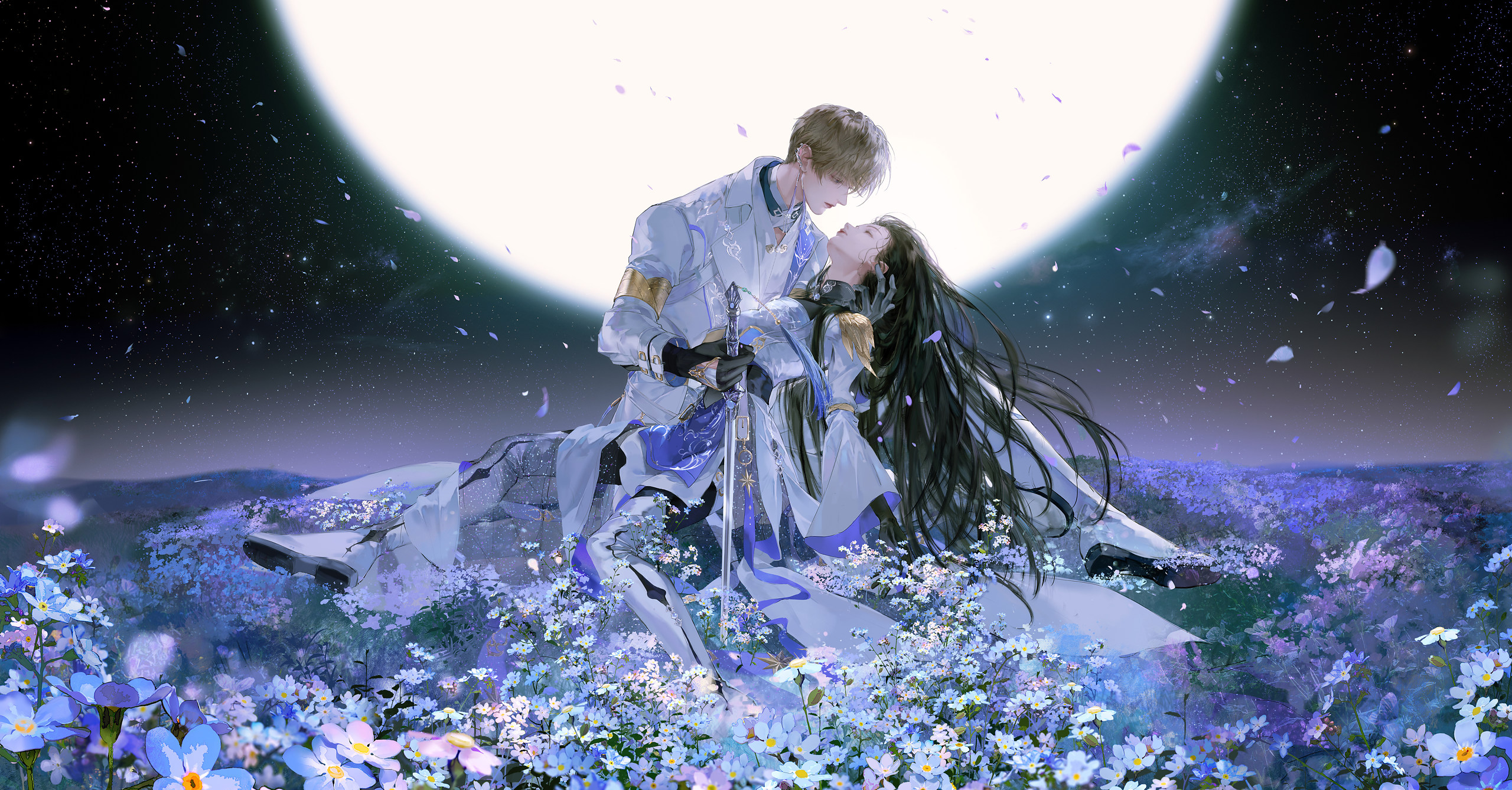 Xavier Love And Deepspace Flower Field 4K & 5K Wallpaper | PixieWall