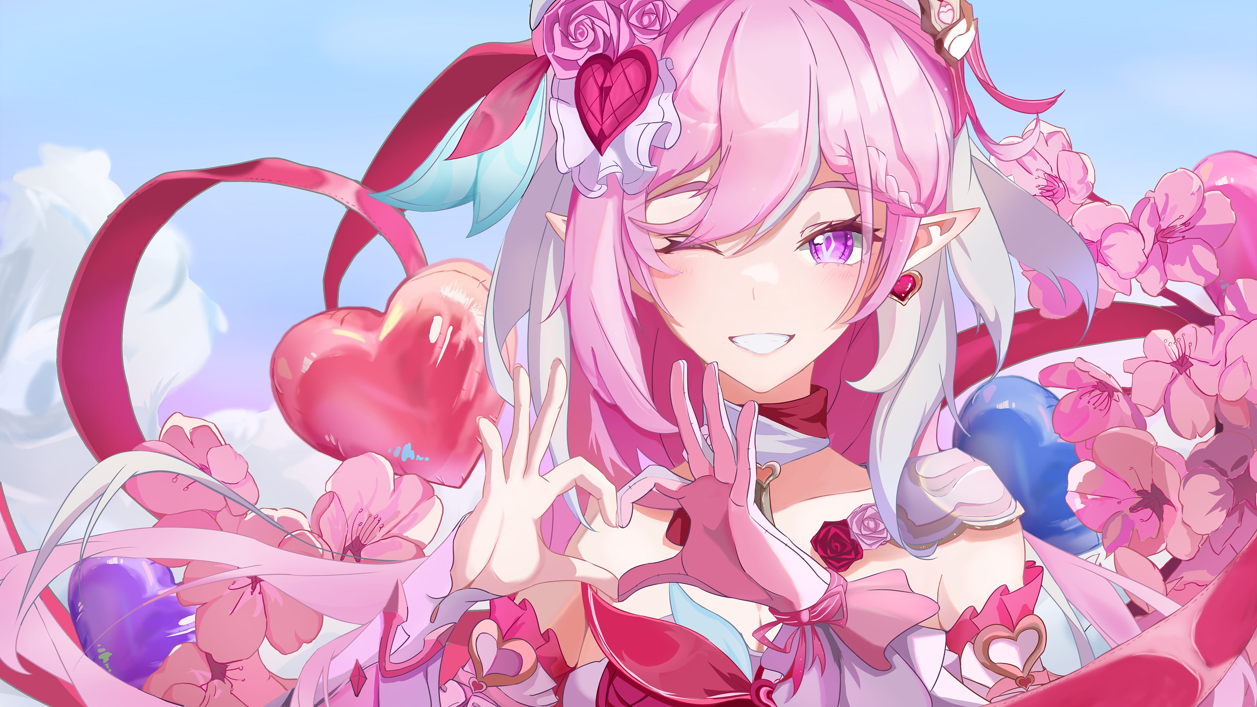 Elysia Honkai Impact 3rd Heart Hands 4k Wallpaper | PixieWall