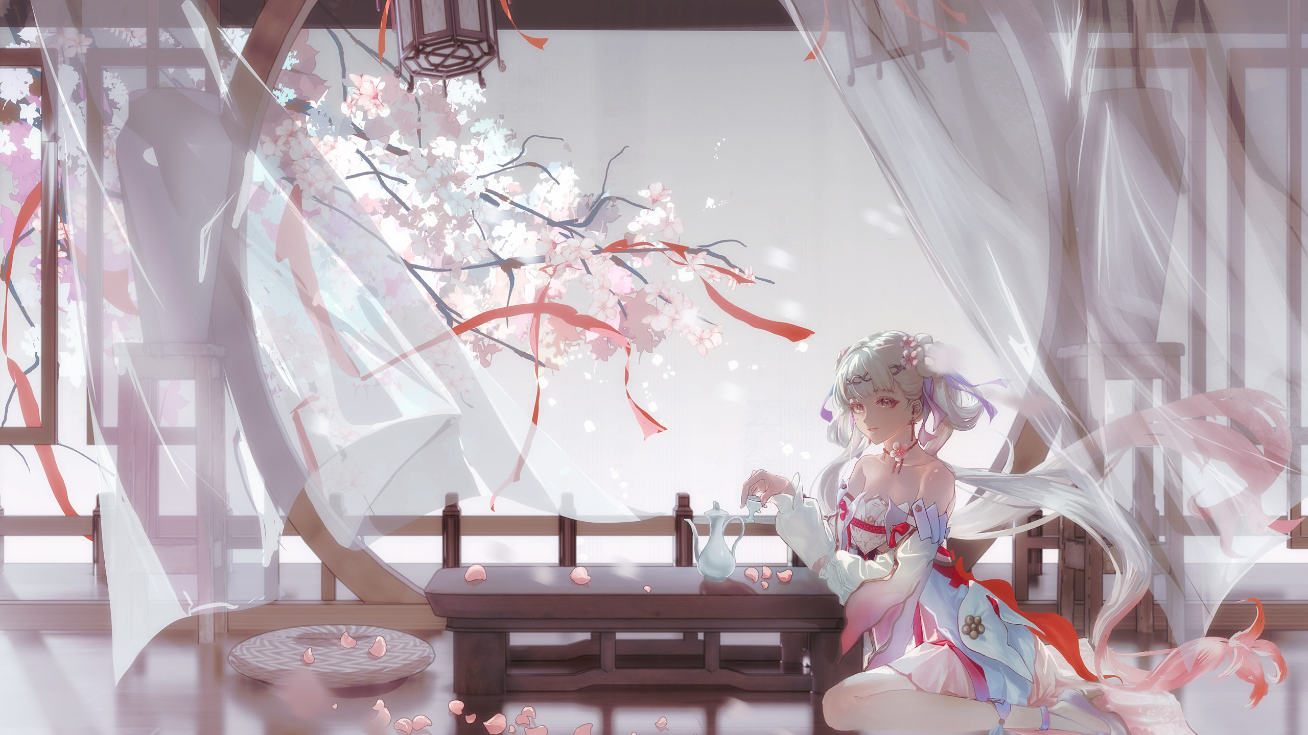 Jinhsi Wuthering Waves Cherry Blossom 4k Wallpaper | PixieWall