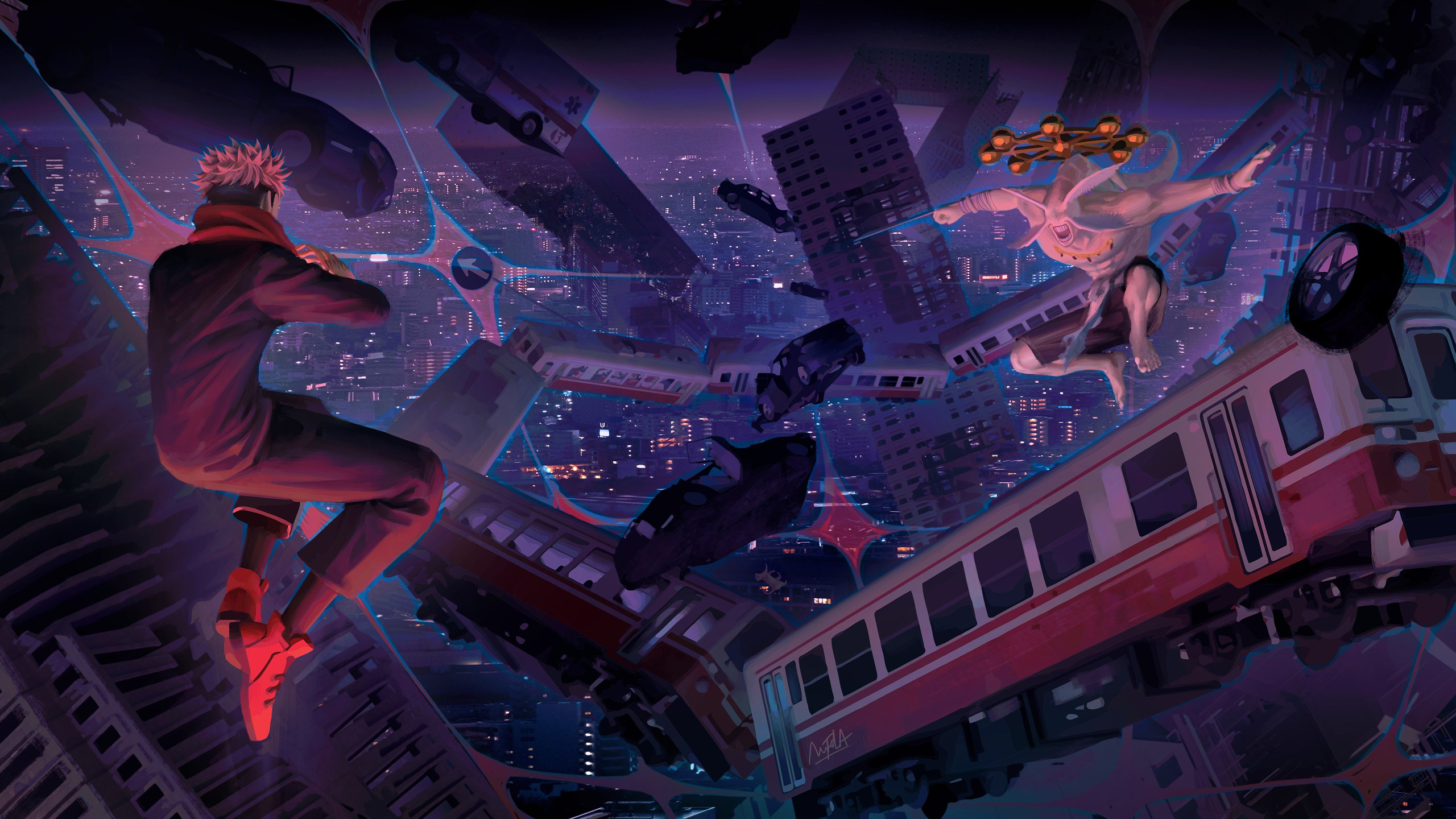 Ryomen Sukuna Fight Mahoraga Jujutsu Kaisen Wallpaper | PixieWall