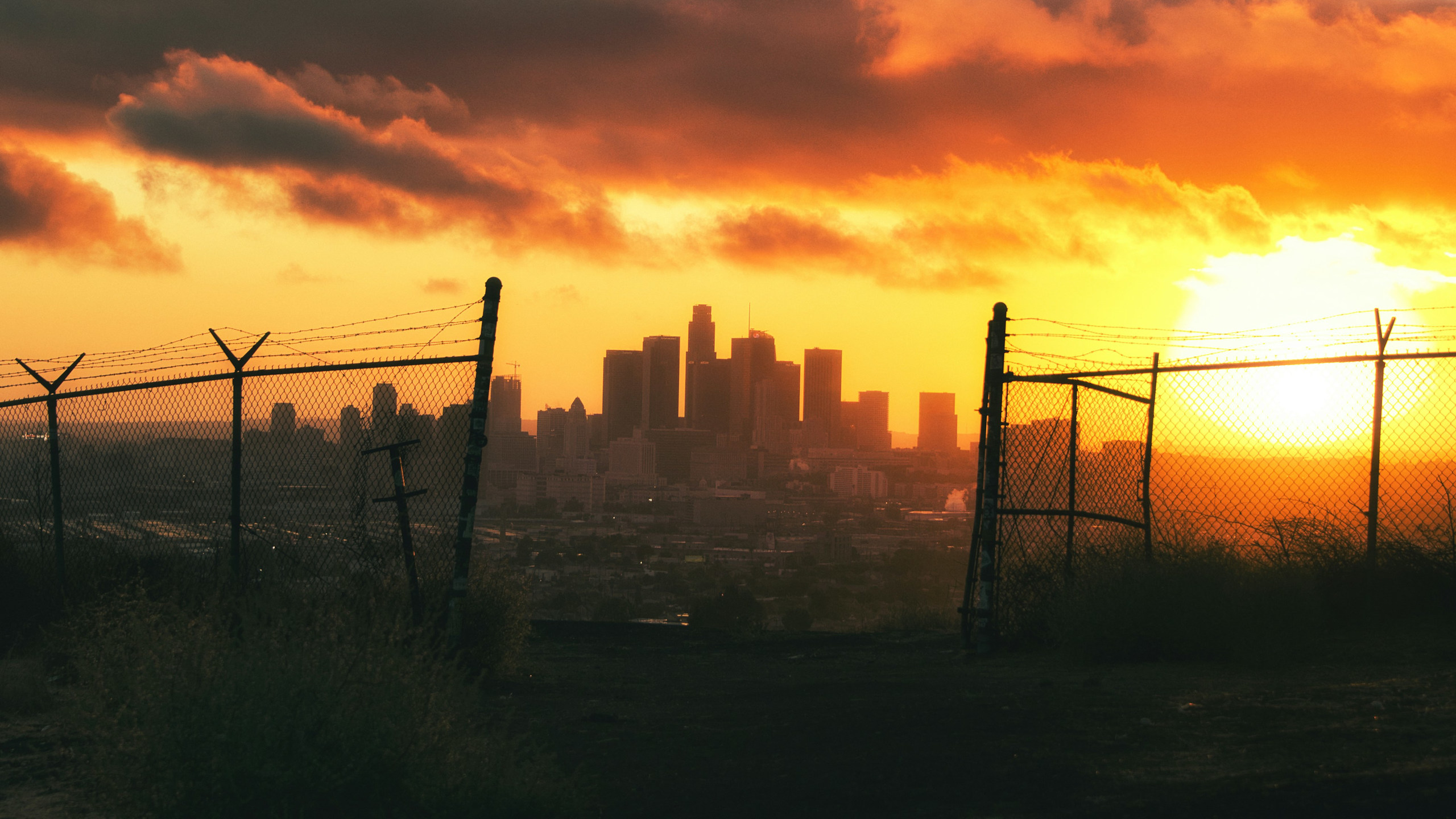 Los Angeles Urban Cityscape Golden Hour 4k Wallpaper | PixieWall