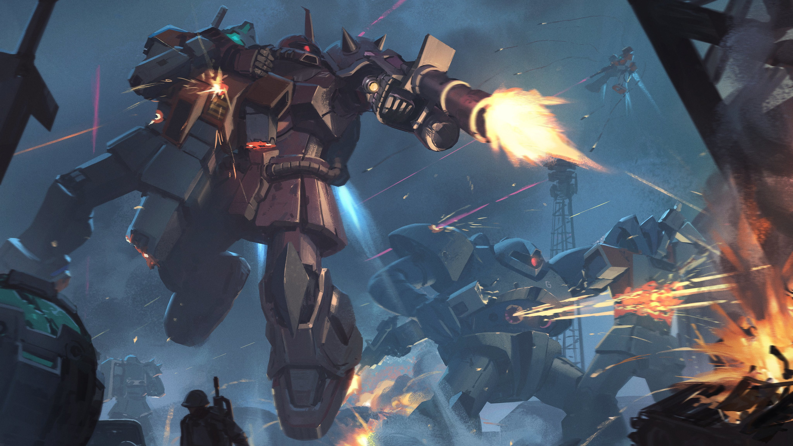Zaku Ii Gm Gouf The 08th Ms Team 4k Wallpaper | PixieWall