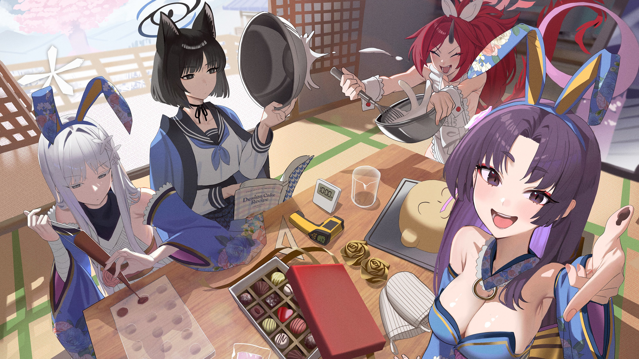 Renge Yukari Nagusa Kikyou Blue Archive 4k Wallpaper | PixieWall