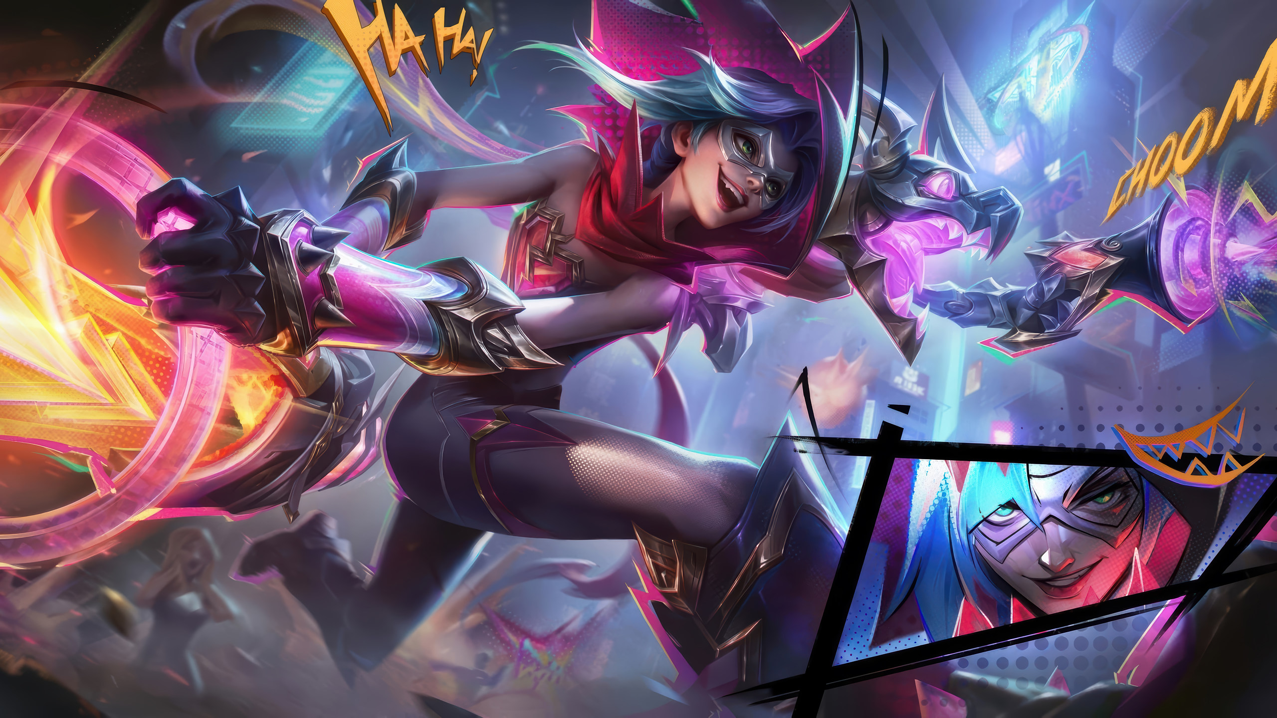 Jinx Supervillain Blazing Defiance Lol 8k Wallpaper | PixieWall
