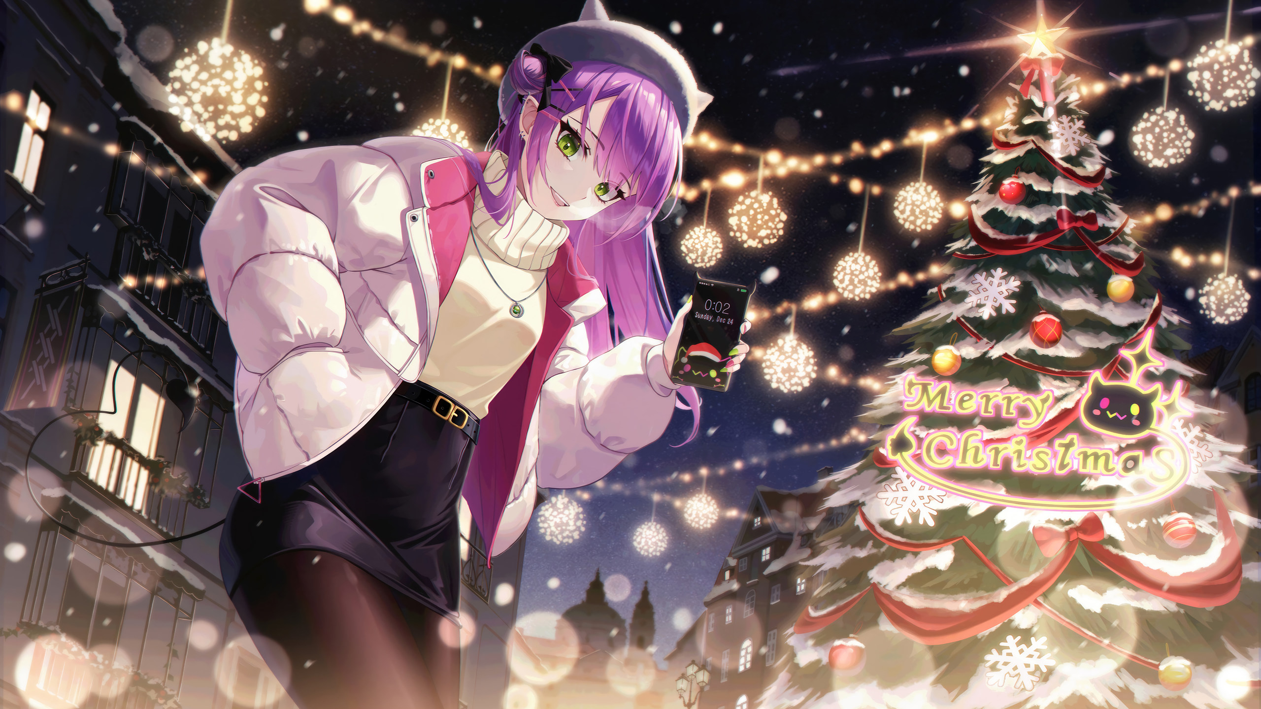 Tokoyami Towa Hololive Christmas 4k Wallpaper | PixieWall