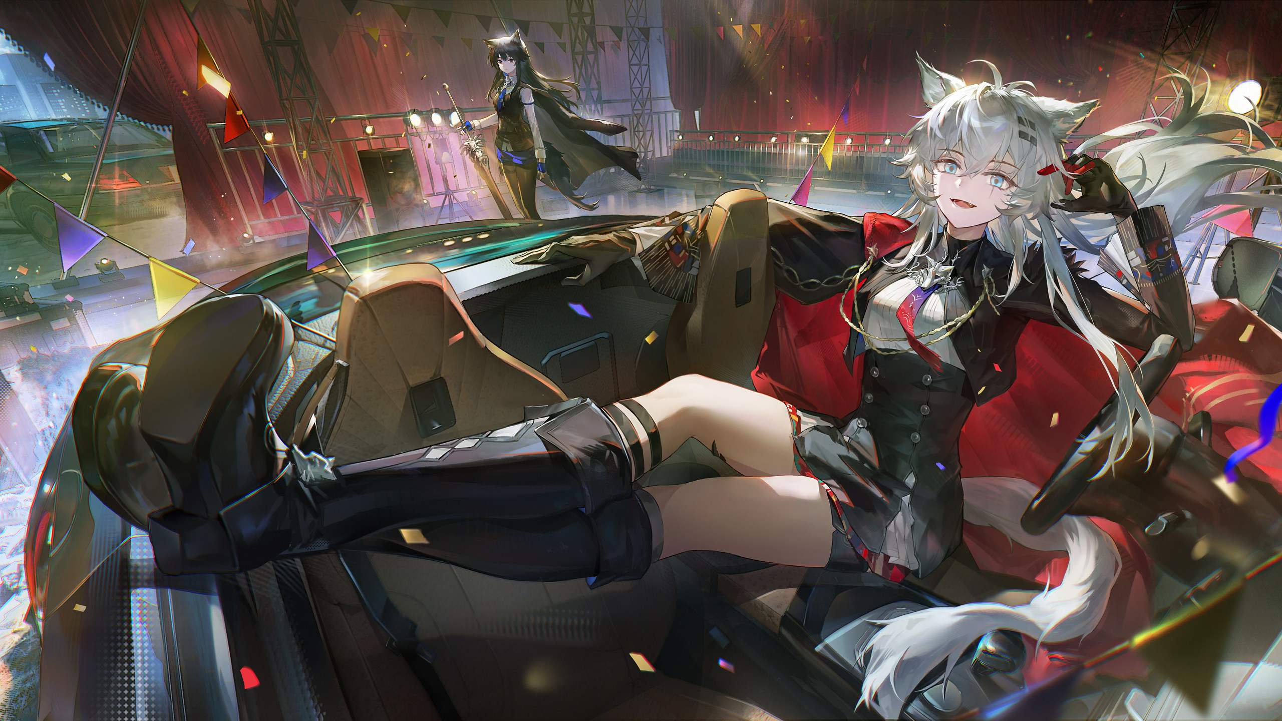 Lappland Texas Arknights Black Uniform 4K & 5Ka Wallpaper | PixieWall