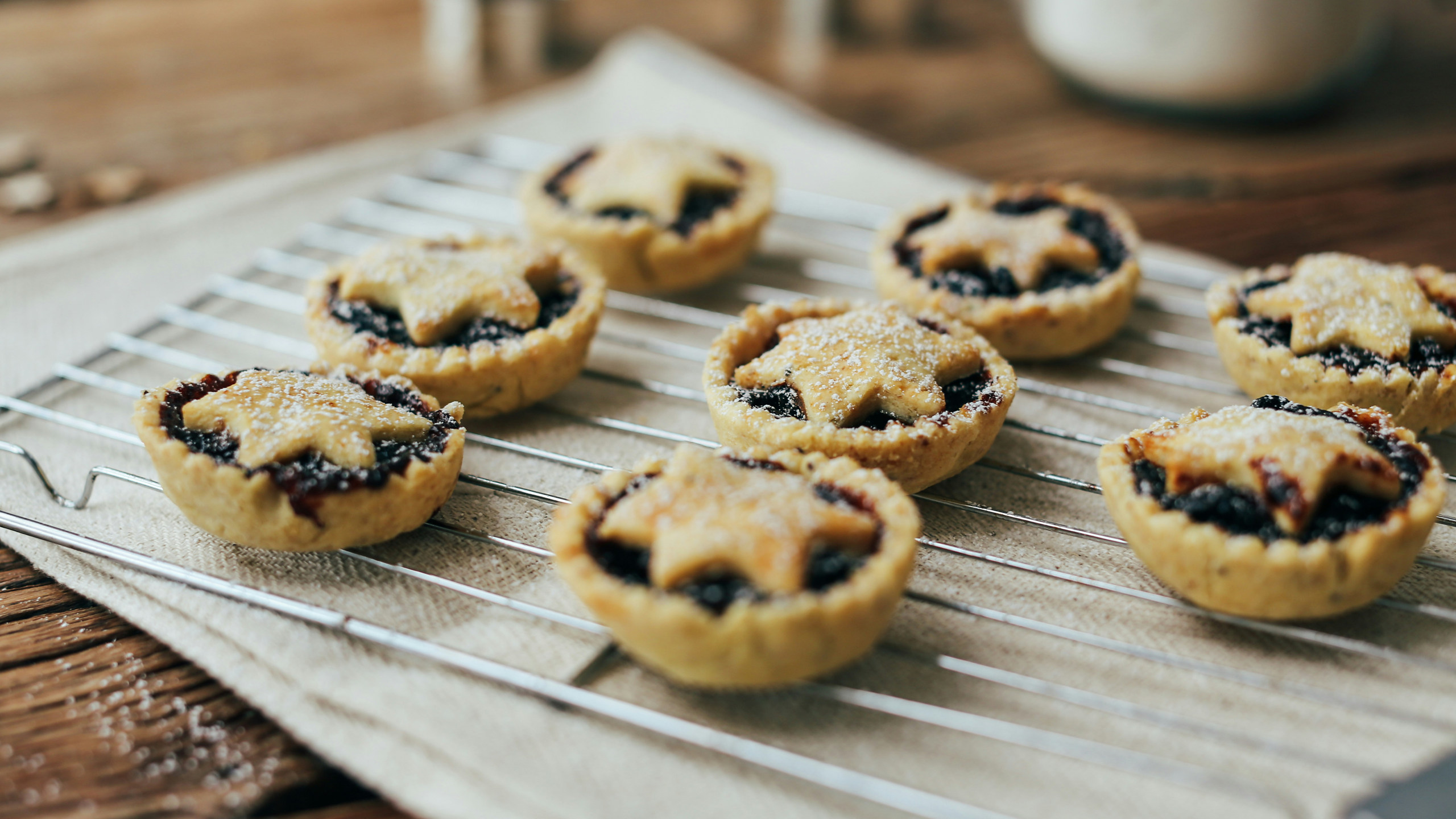 Freshly Baked Mince Pies With Star Toppings Wallpaper | PixieWall