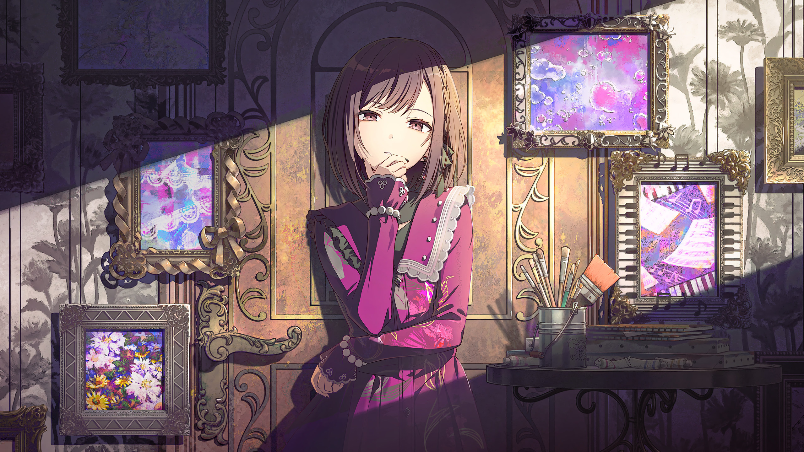 Shinonome Ena Project Sekai Purple Dress 4k Wallpaper | PixieWall