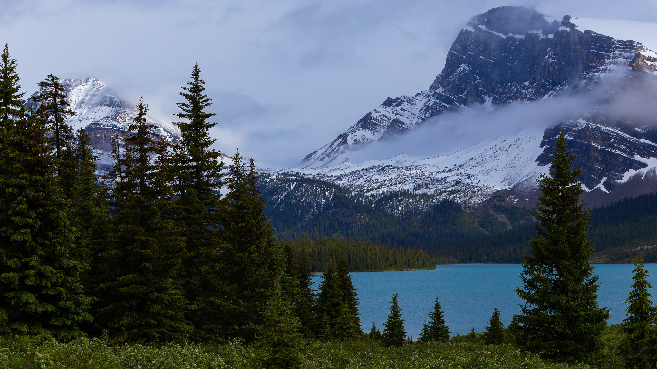 Banff National Park Snowy Mountains Canada 4k Wallpaper | PixieWall