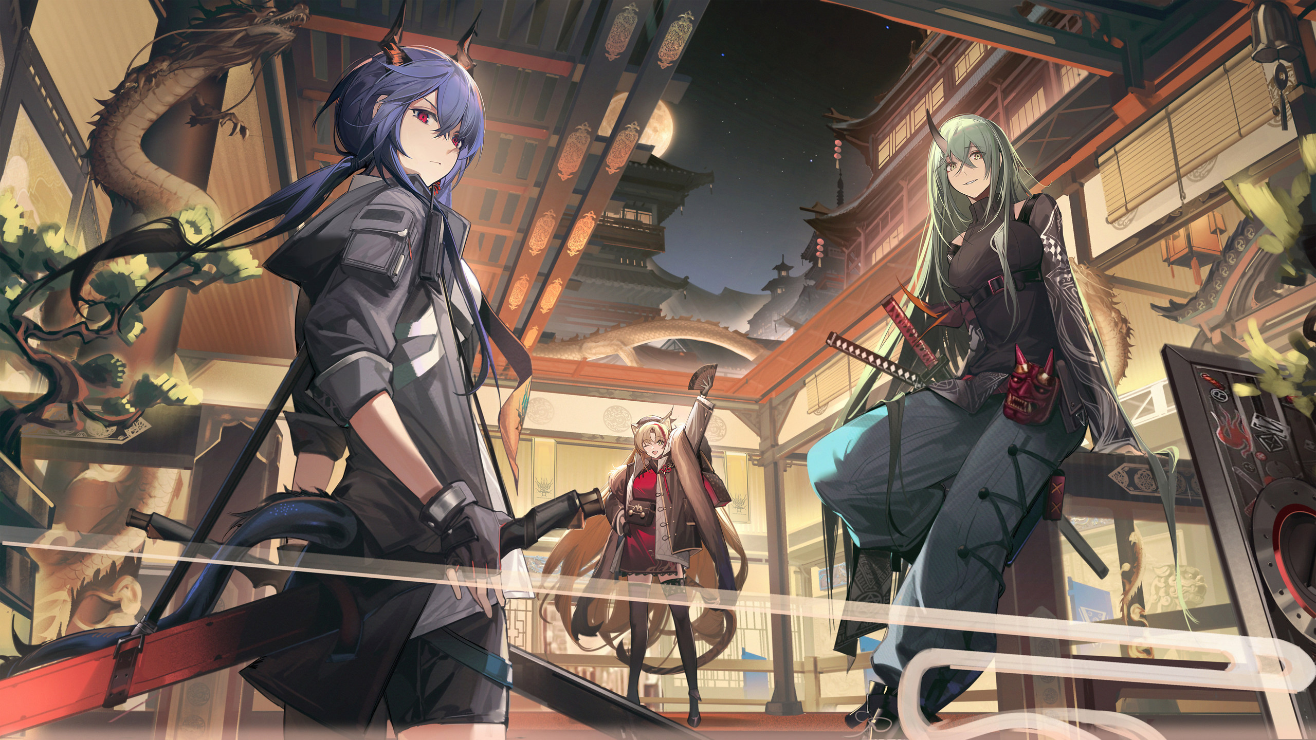Chen Hoshiguma And Swire Arknights 4K & 5K Wallpaper | PixieWall