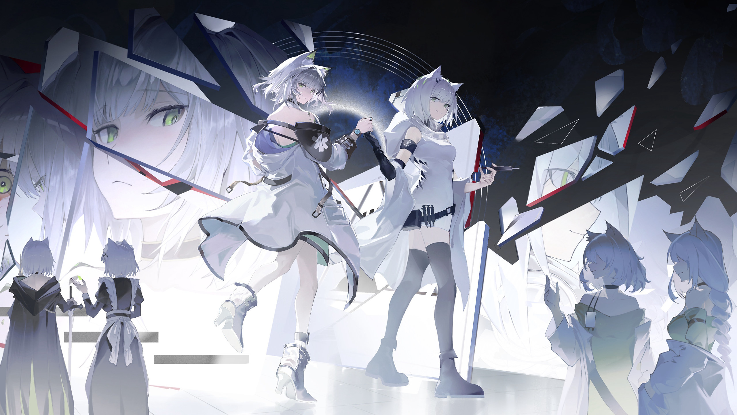 Kal'tsit Arknights Multiple Persona 4k Wallpaper | PixieWall
