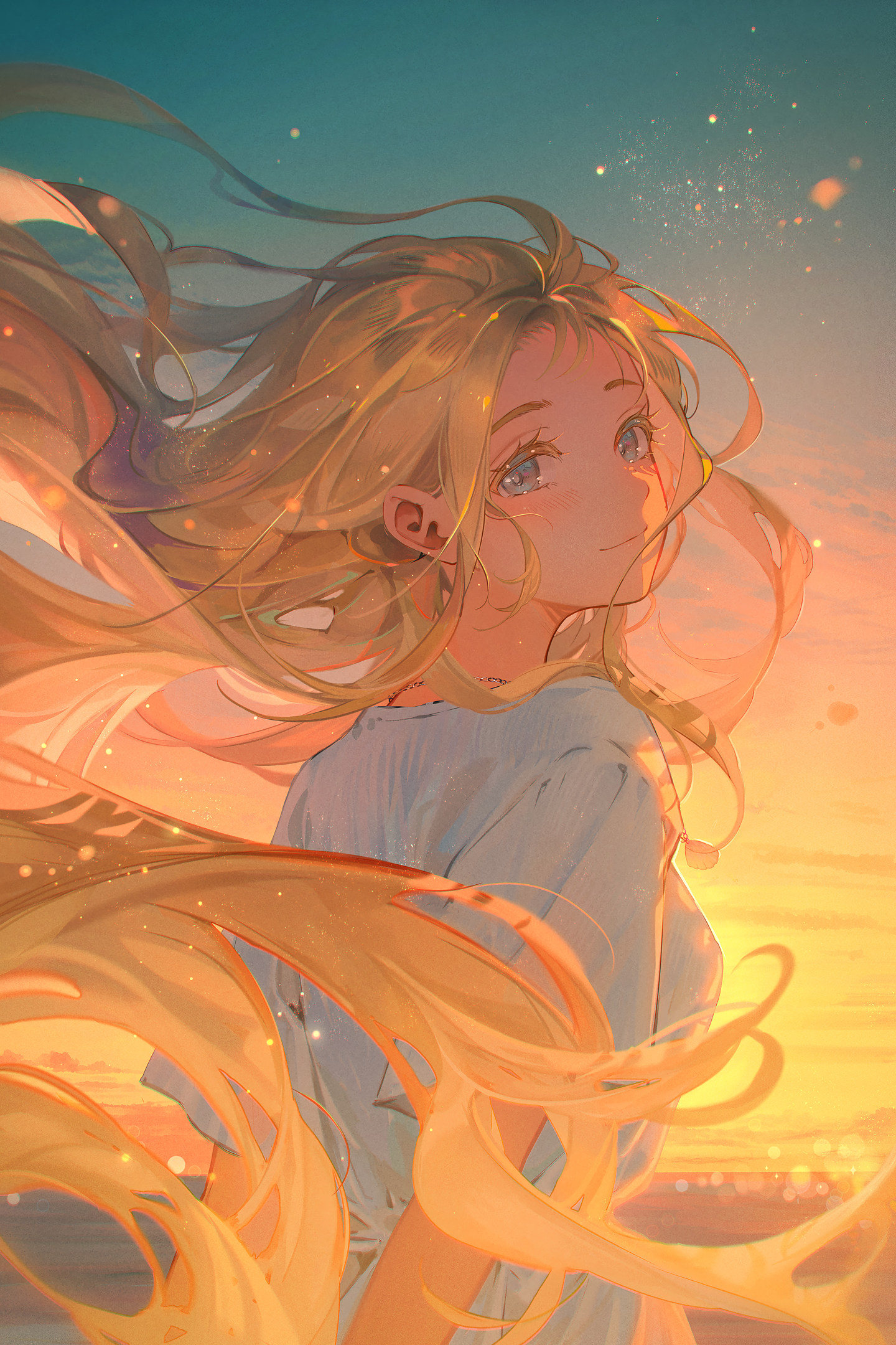 Kofune Ushio Summer Time Rendering Sunset Phone Wallpaper | PixieWall