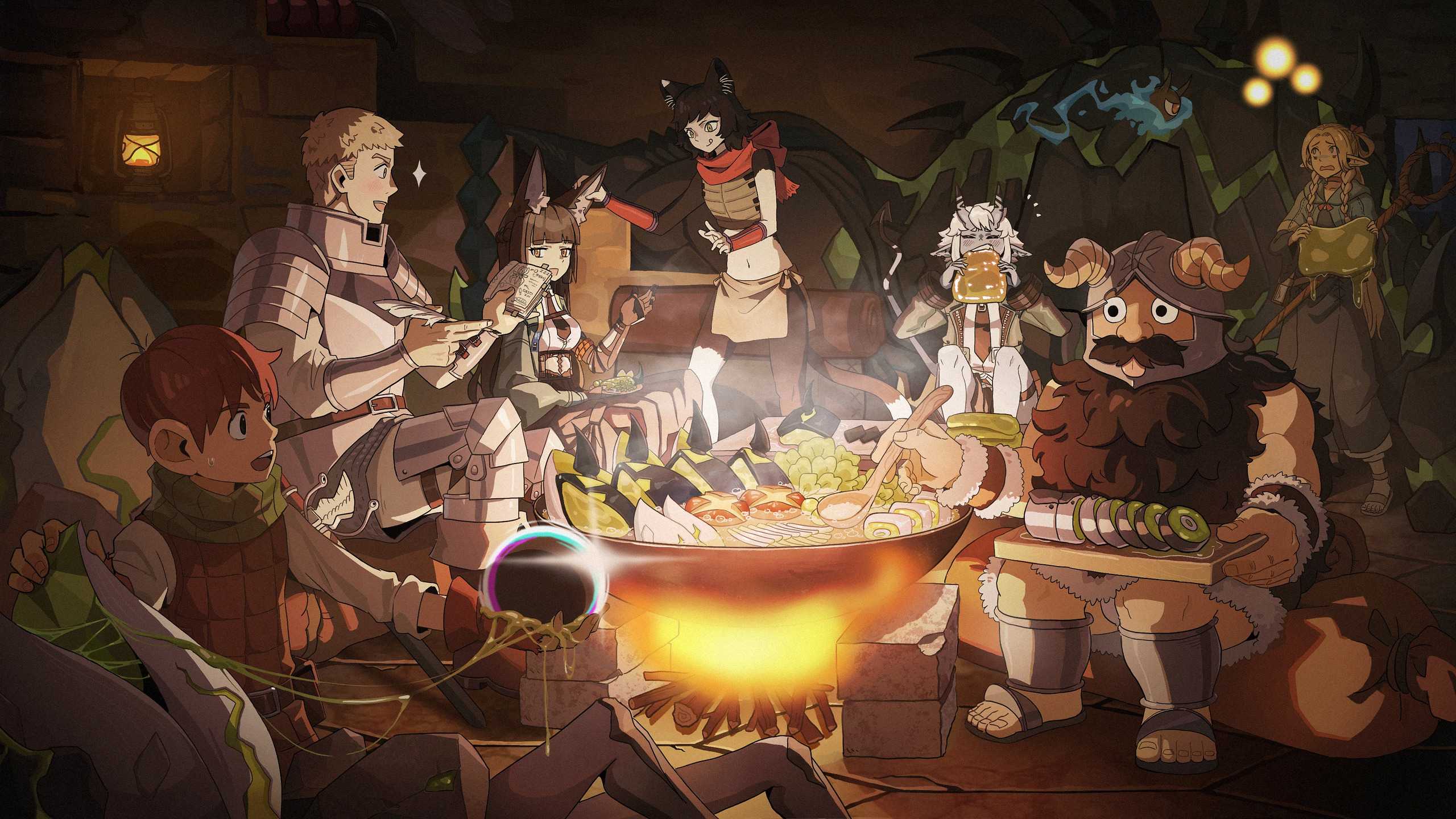 Dungeon Meshi Zenless Zone Zero Crossover 4k Wallpaper | PixieWall