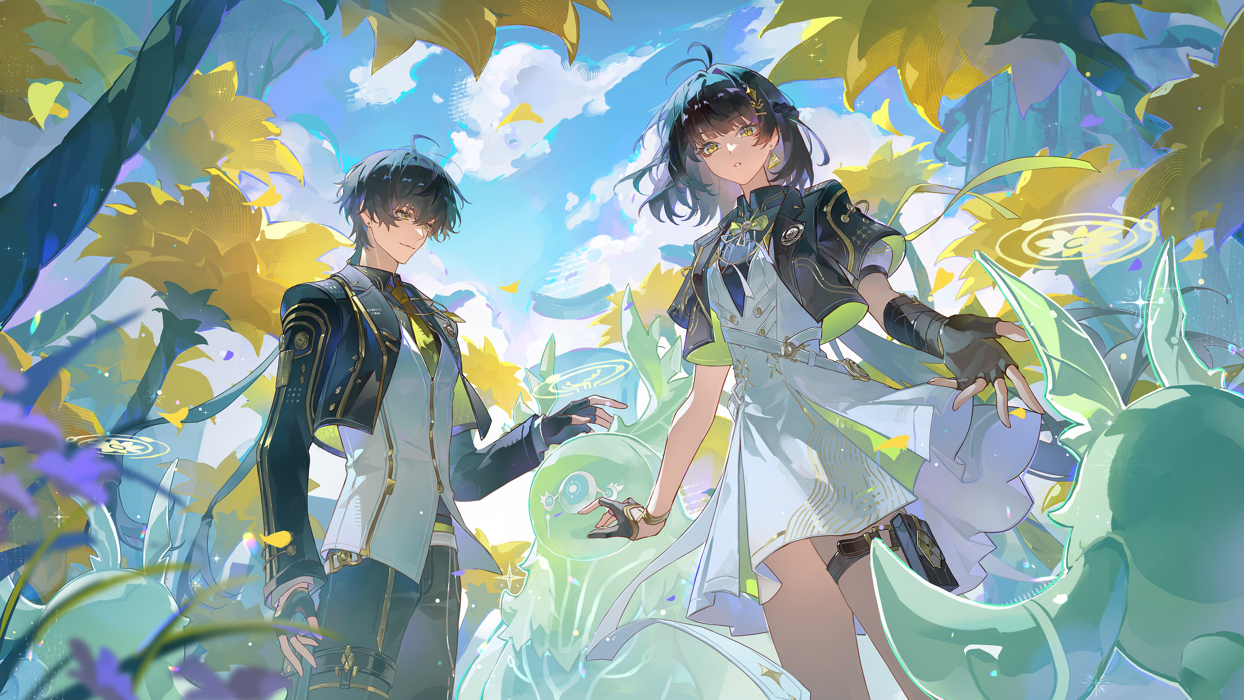 Female And Male Rover Wuwa Dual Persona 8k Wallpaper | PixieWall