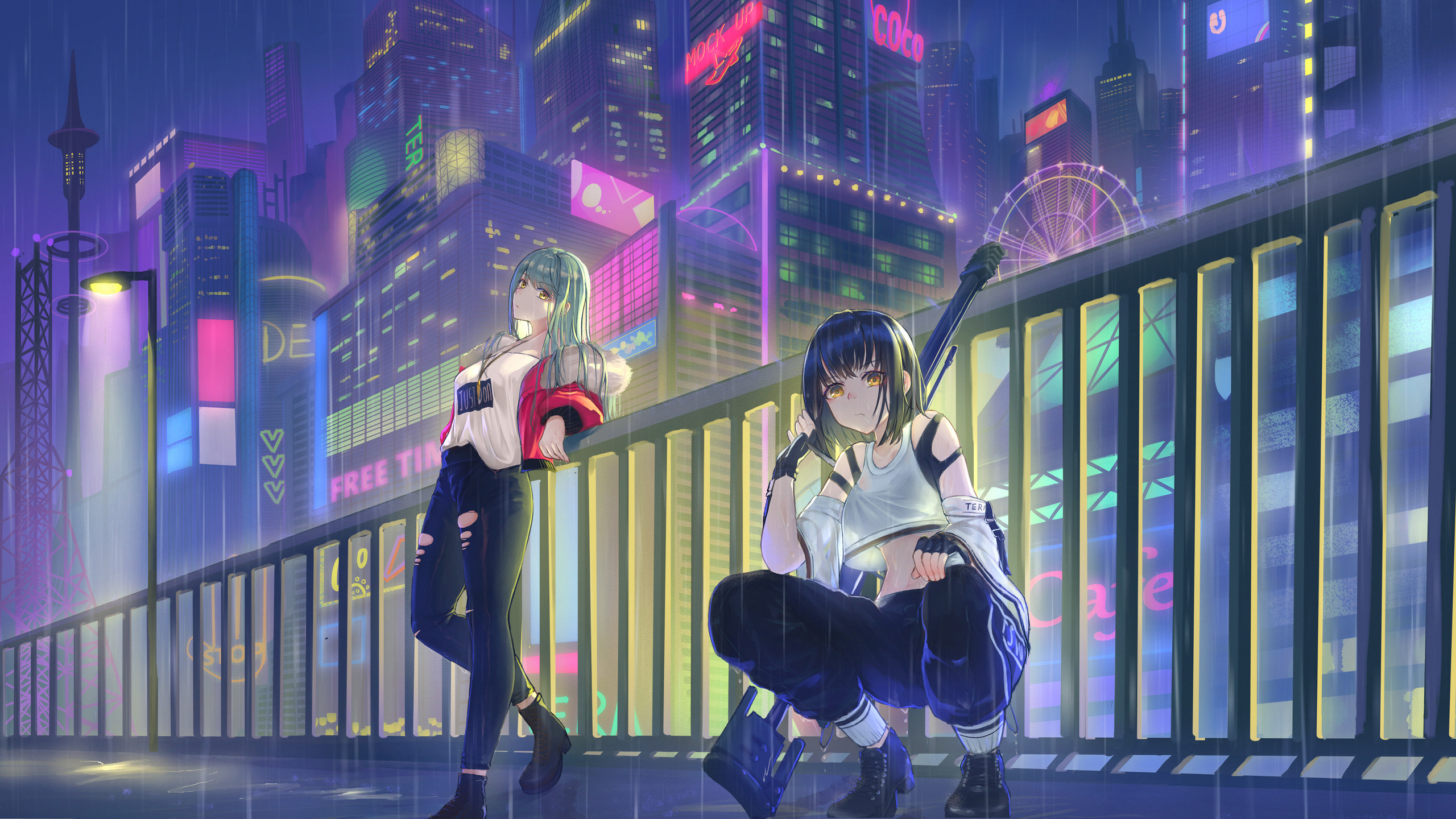Milk Frima Nikke Sniper Rifle Night City 4k Wallpaper | PixieWall
